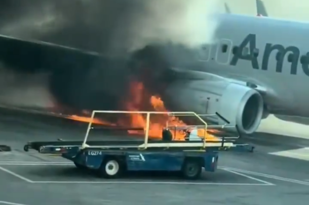 Texas-bound American Airlines flight catches fire in Denver