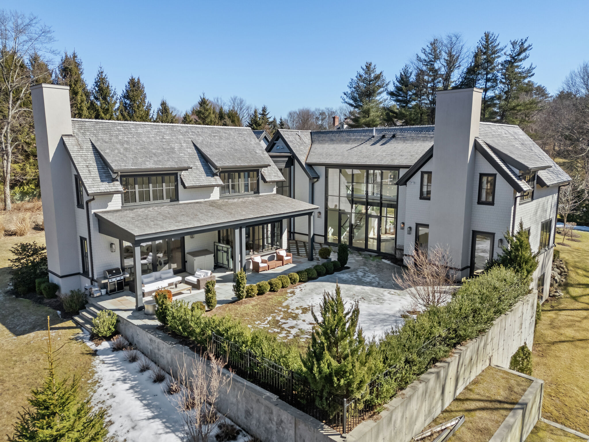 Custom-built modern farmhouse in backcountry