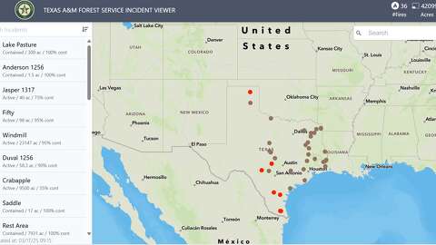 Map: Texas firefighters combat wildfires amid drought conditions