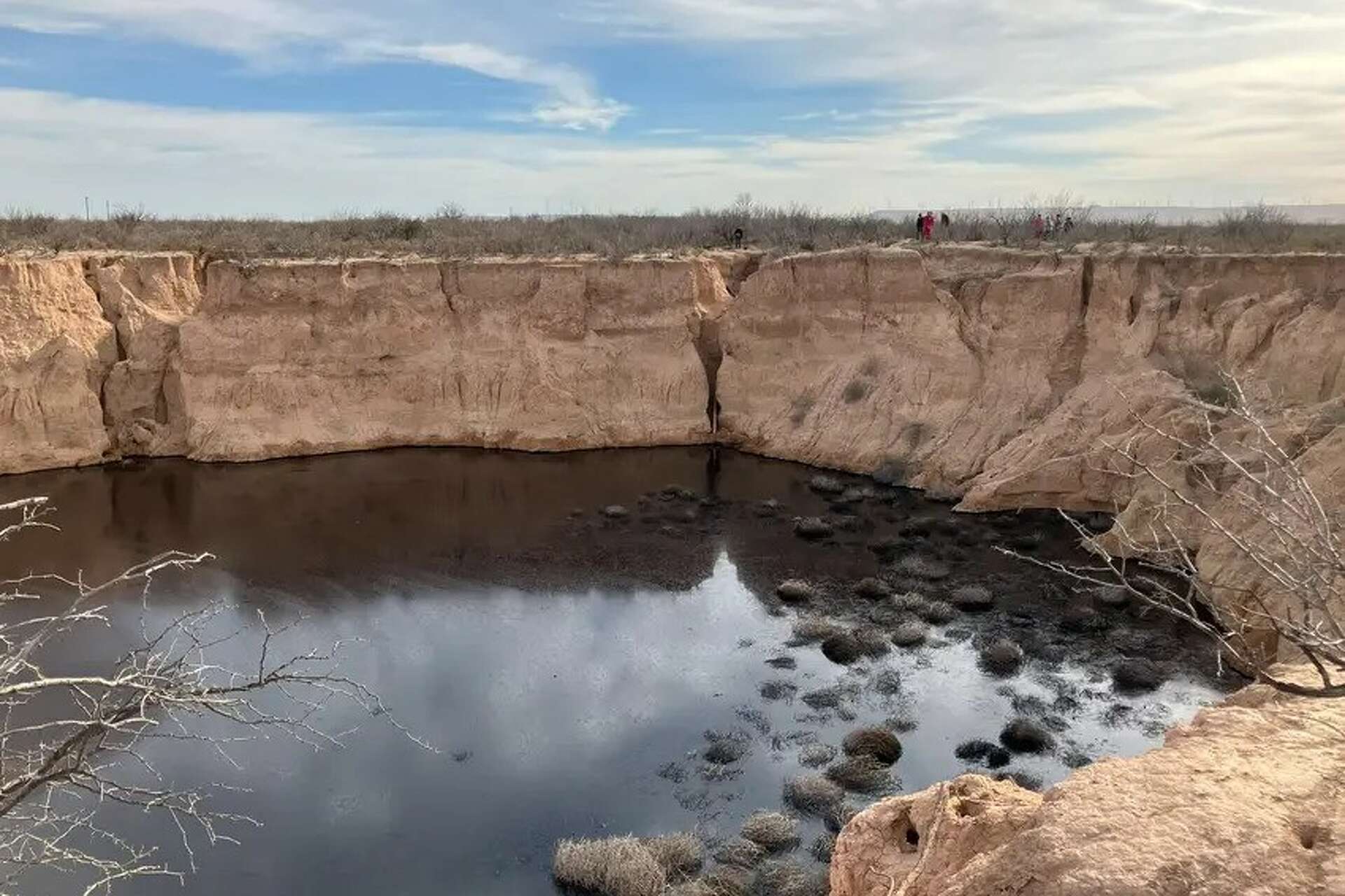 Abandoned West Texas oil well creates a 200-foot-wide sinkhole