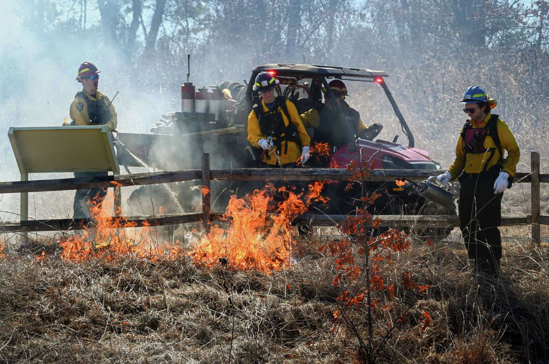 Photo: Crews burn off underbrush in Pine Bush