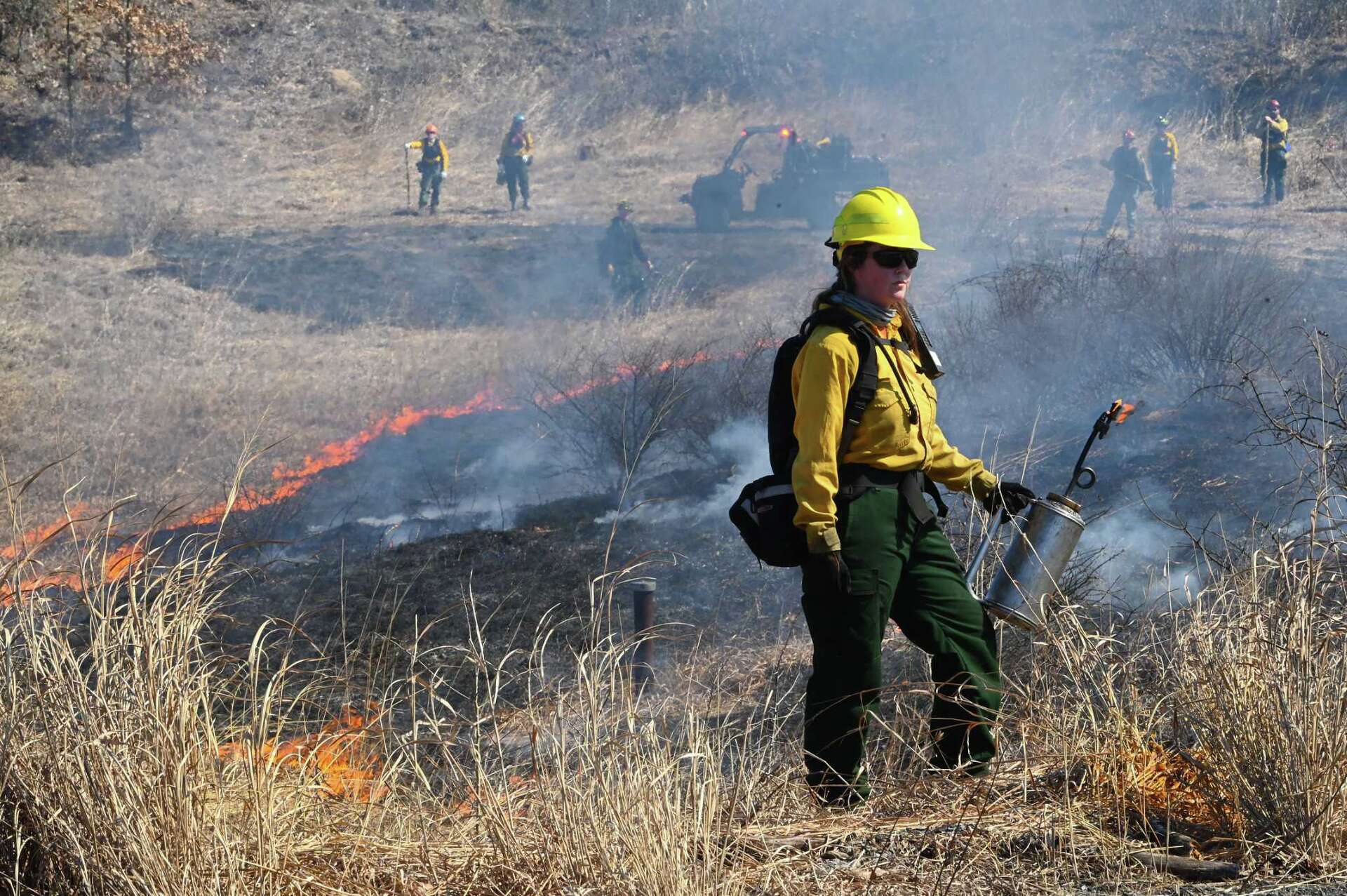 Photo: Crews burn off underbrush in Pine Bush