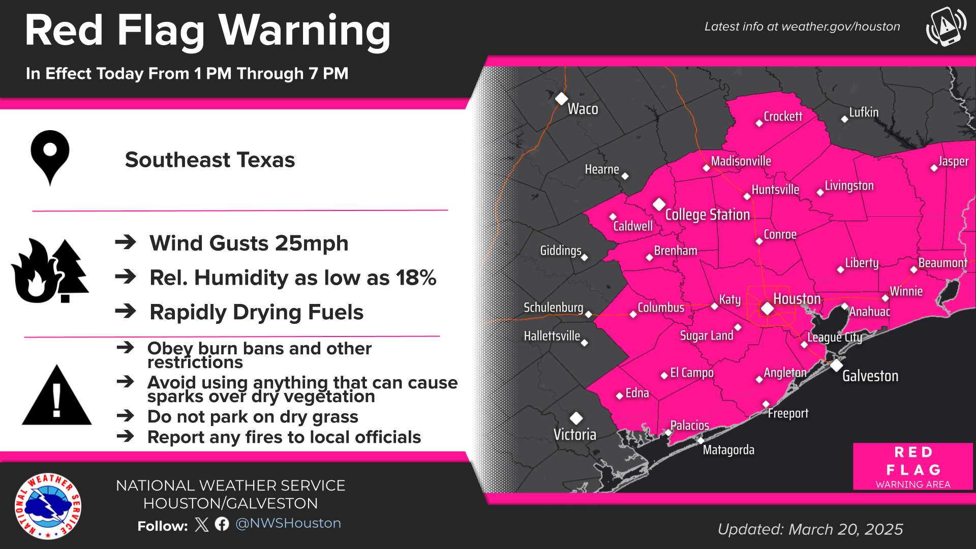 What is a red flag warning? Houston under warning due to wildfire