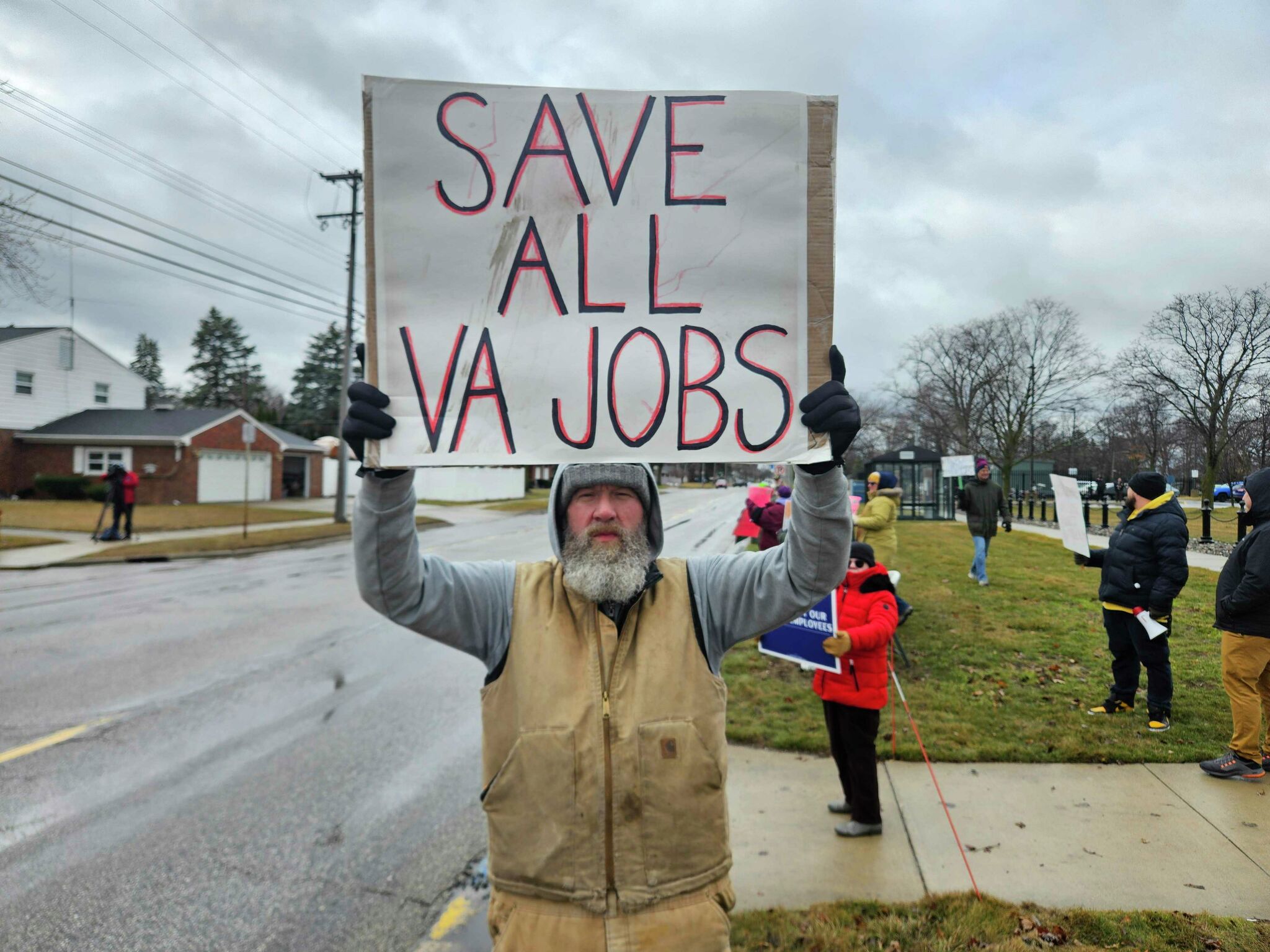 Supporters of the VA Hospital protest cuts proposed for VA programs