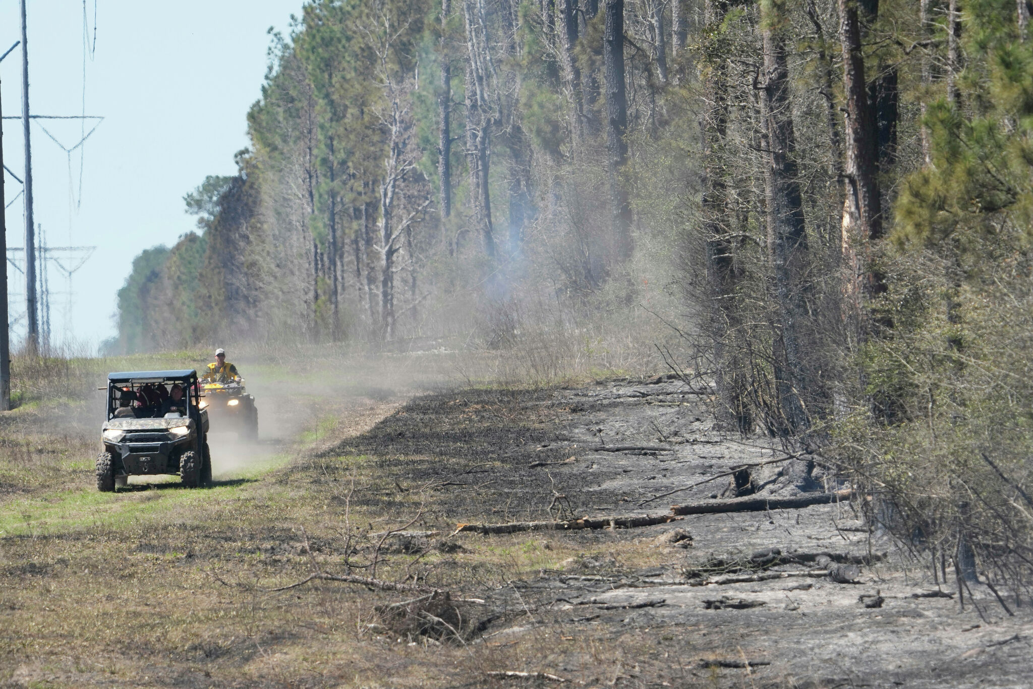 Nearly 50% of the Pauline Road fire is now contained