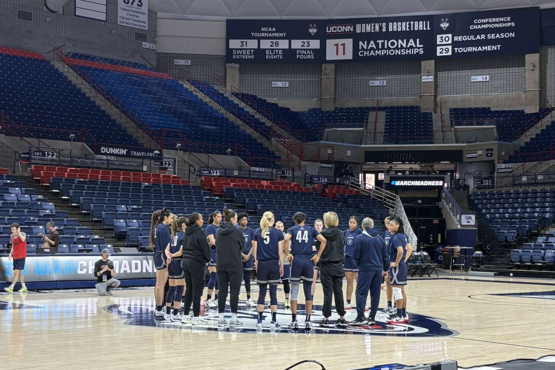 UConn women's basketball team upbeat heading into March Madness