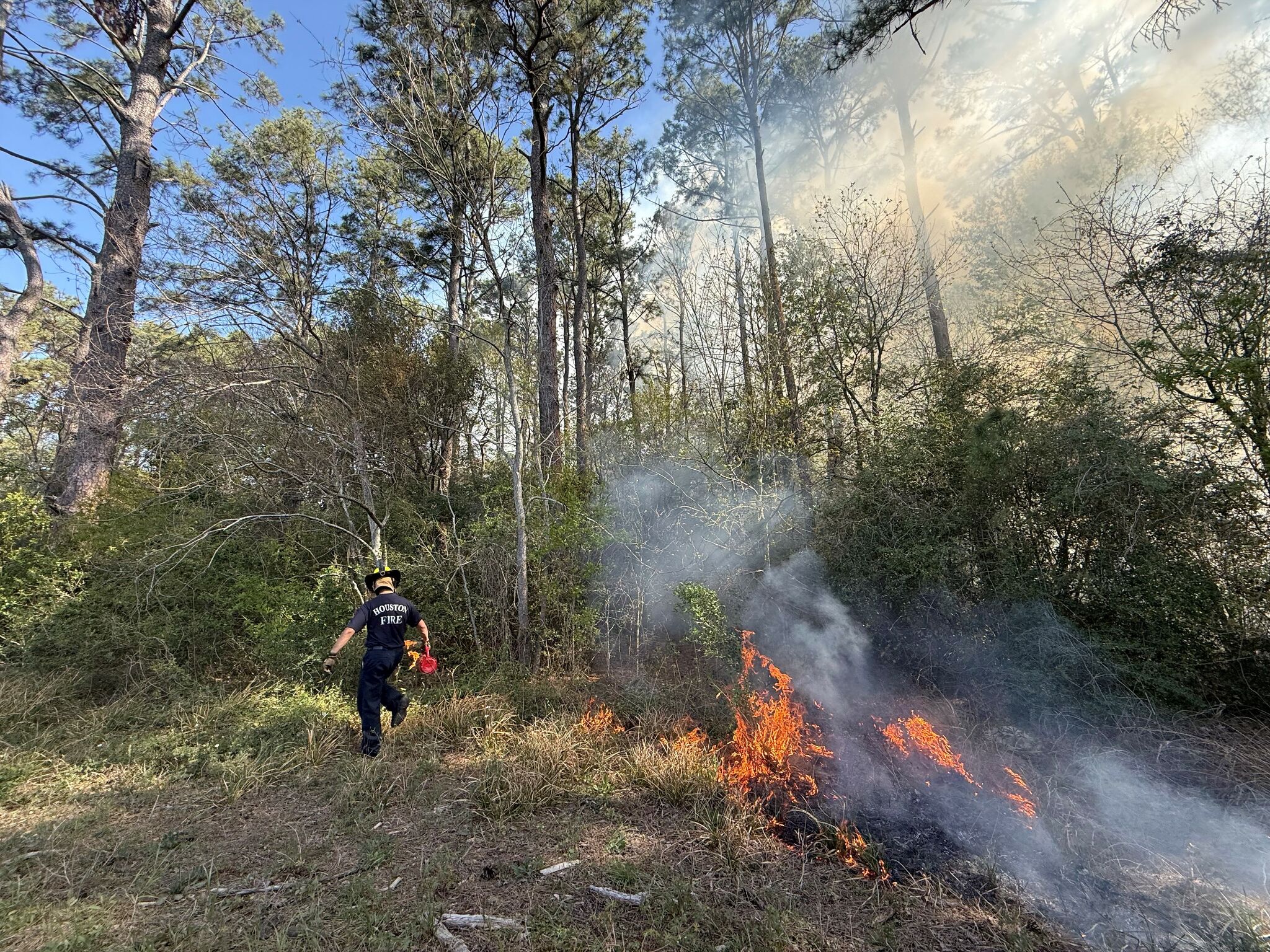 North Houston park wildfire sparks as Pauline Road fire calms