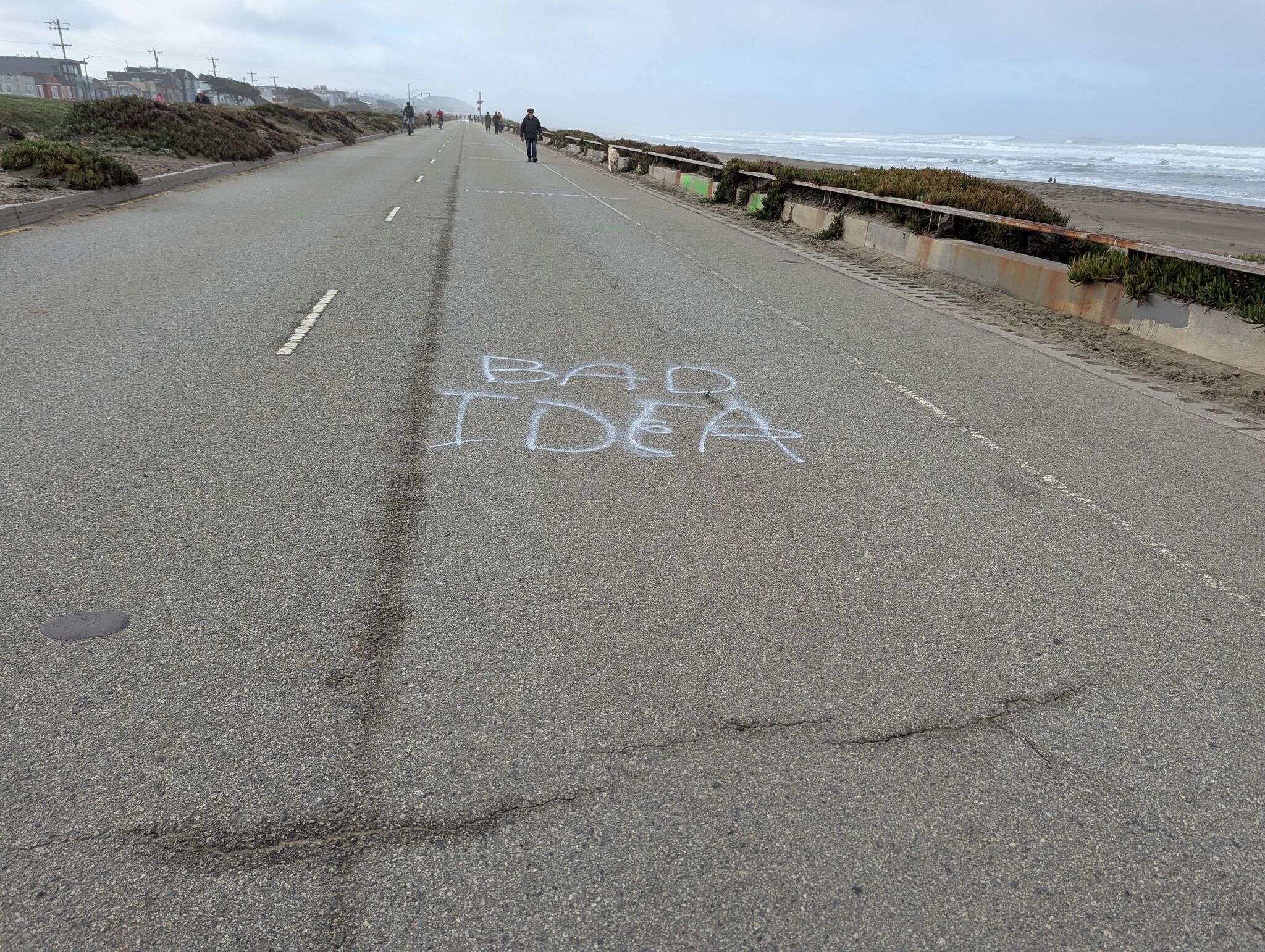 Vandals target S.F.’s Great Highway with more anti-park graffiti