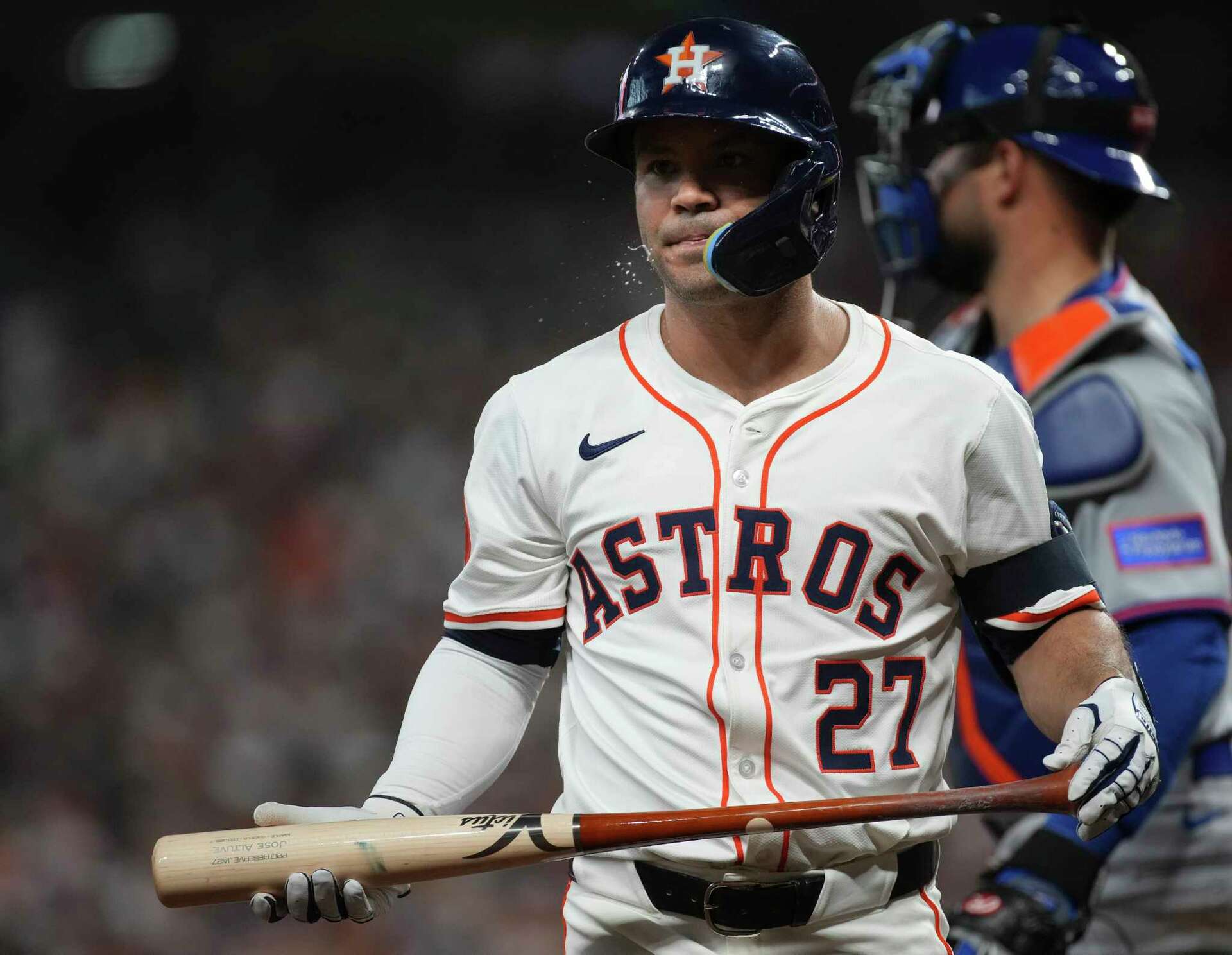 How did Jose Altuve’s first game in left field with the Astros go?