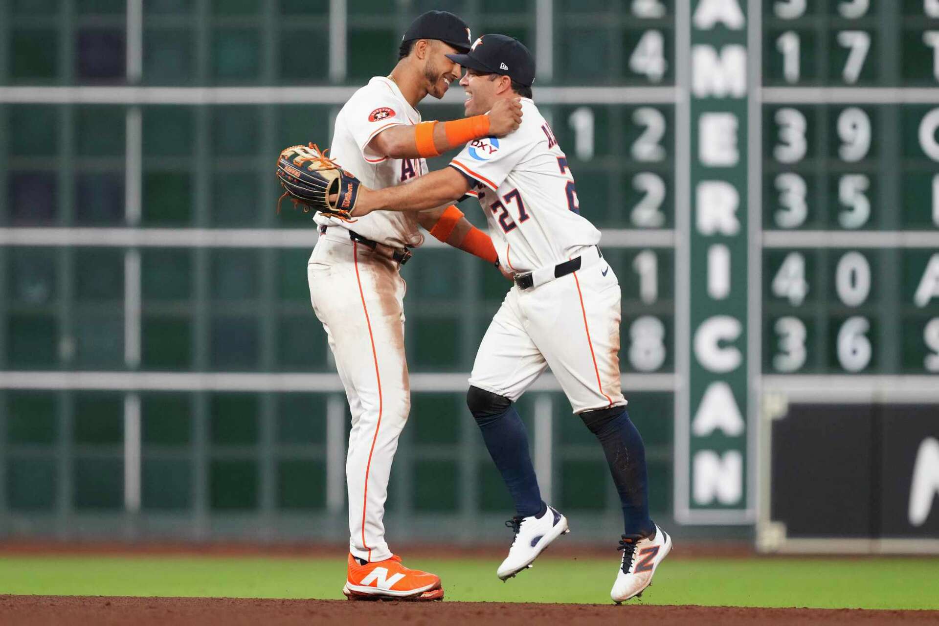 How did Jose Altuve’s first game in left field with the Astros go?