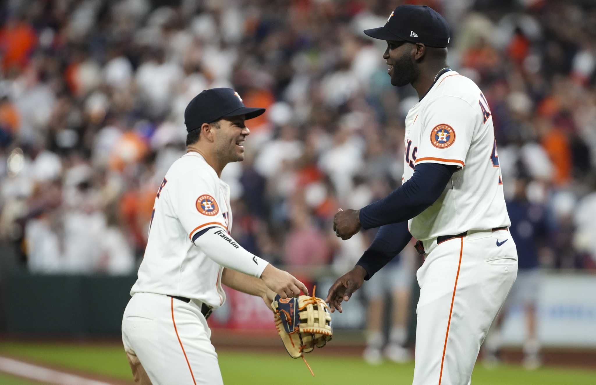 How did Jose Altuve’s first game in left field with the Astros go?