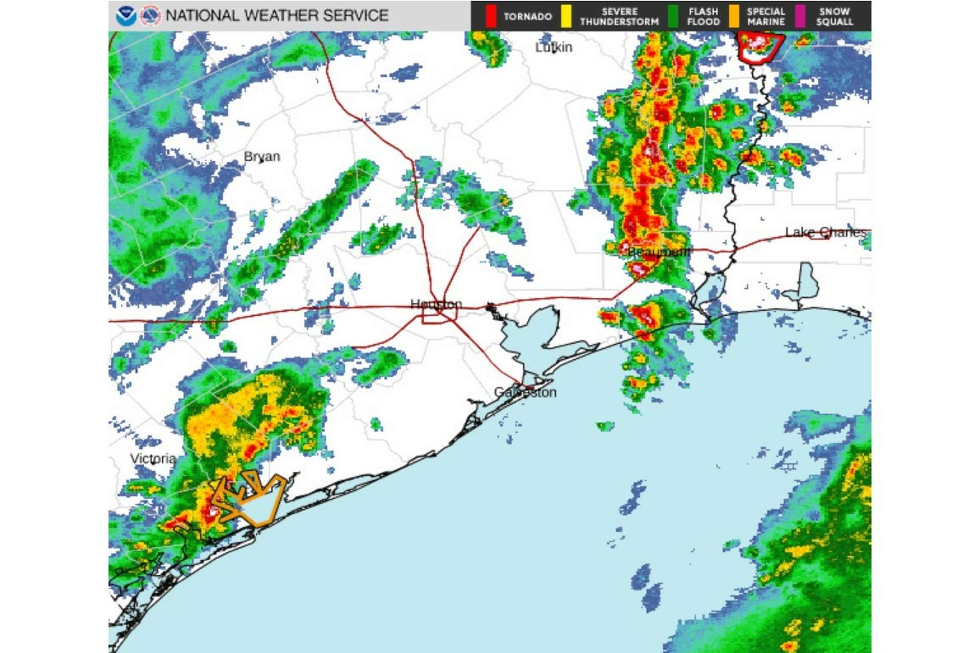 Tornado, flood alerts issued for parts of Southeast Texas