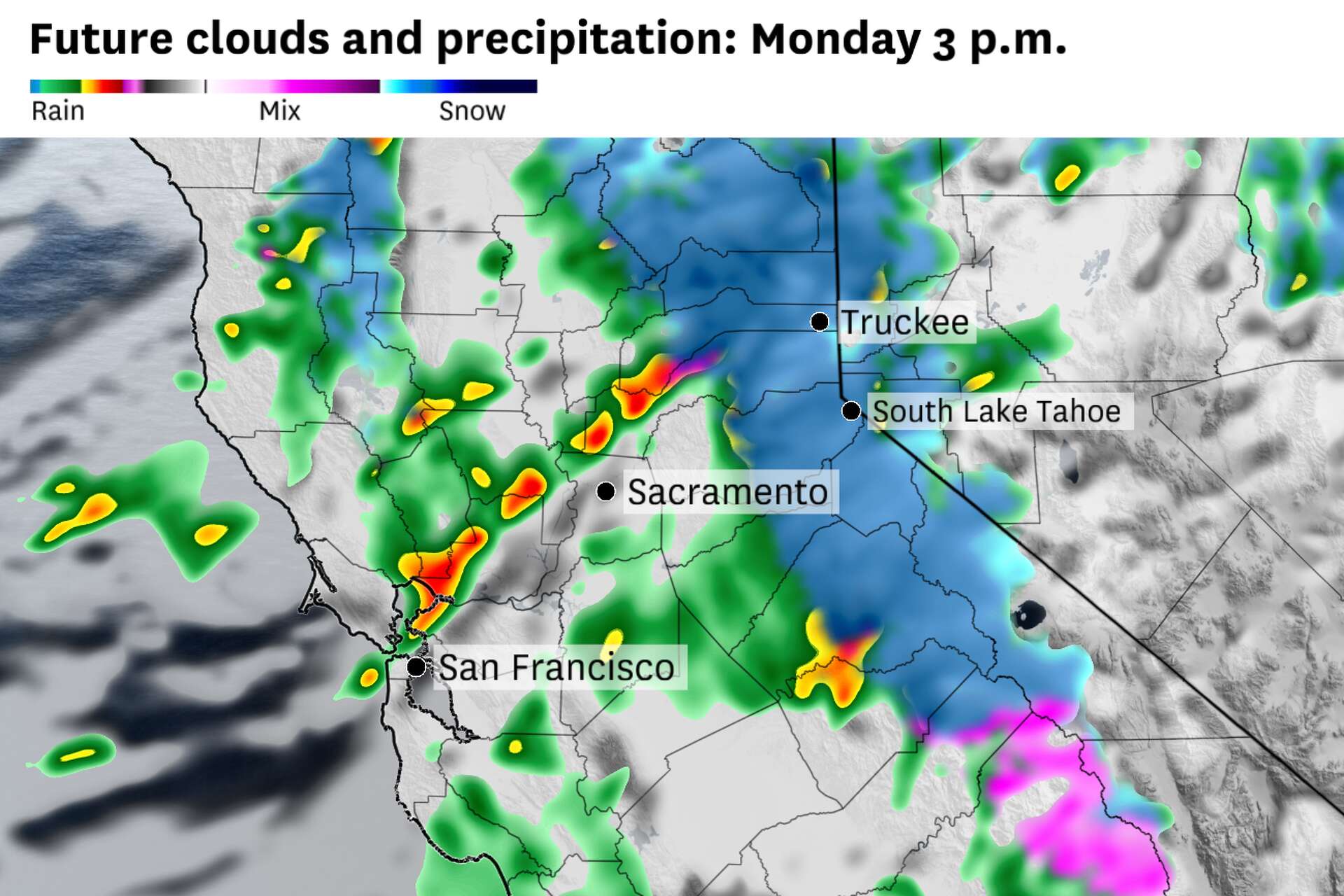 Sierra storm to bring up to 5 feet of snow, 100 mph winds to Tahoe