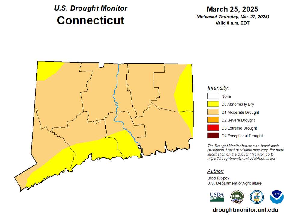 CT drought monitor shows state nearing end of dry spell.