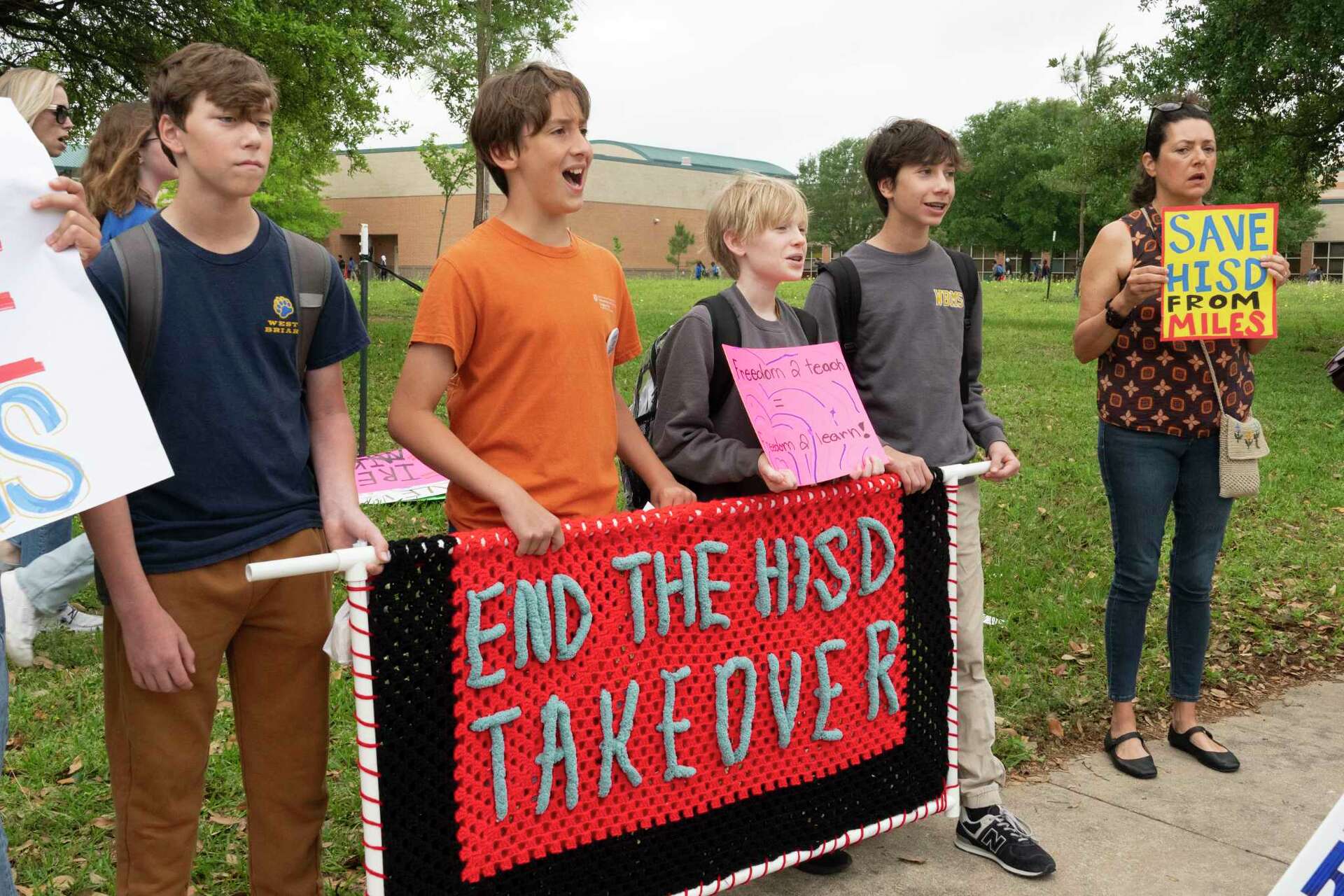 West Briar parents protest HISD middle school's recent staff turnover