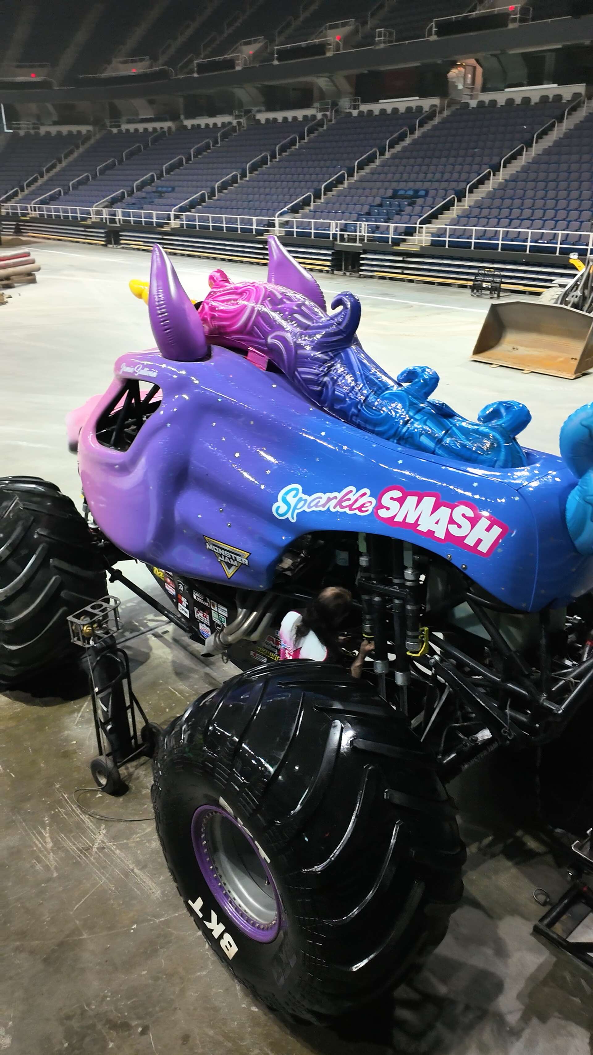 Monster Jam truck show in Albany this weekend featuring Sparkle Smash