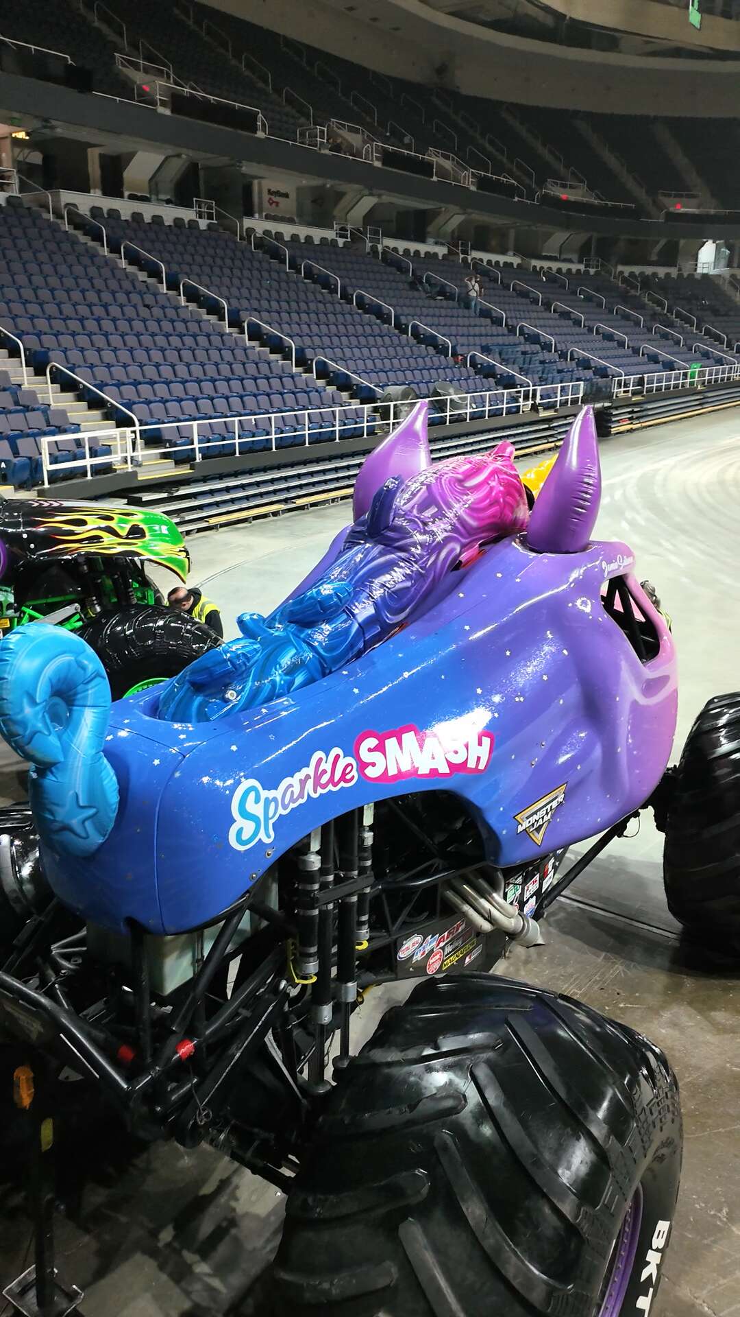 Monster Jam truck show in Albany this weekend featuring Sparkle Smash