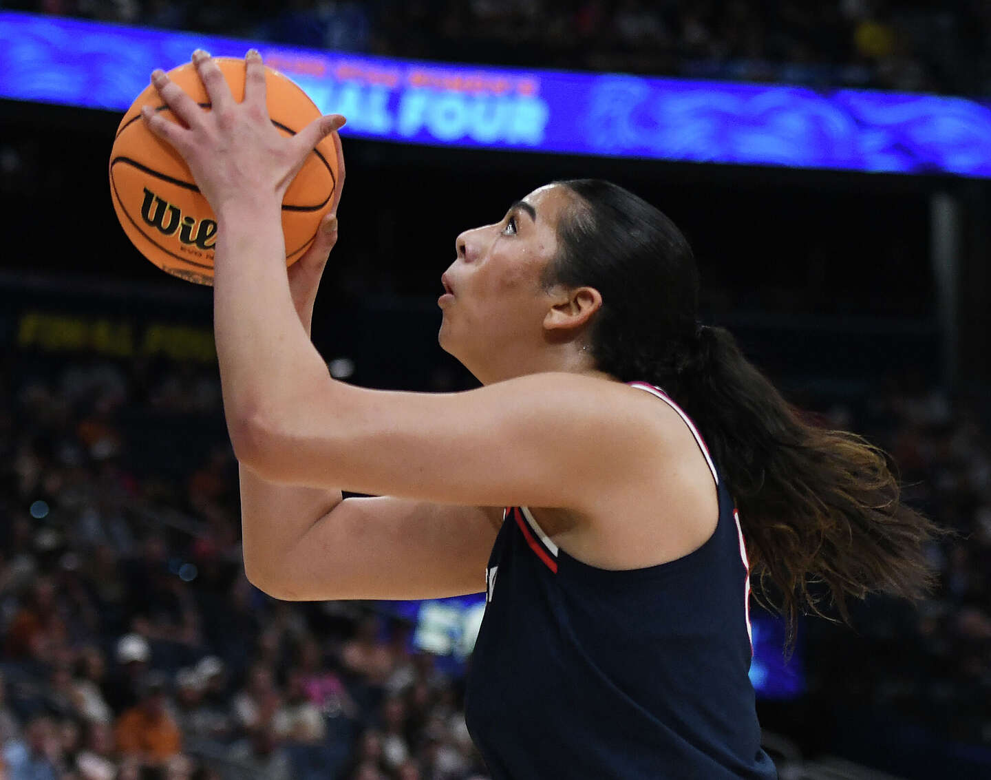 UConn center Jana El Alfy stands tall on Final Four stage