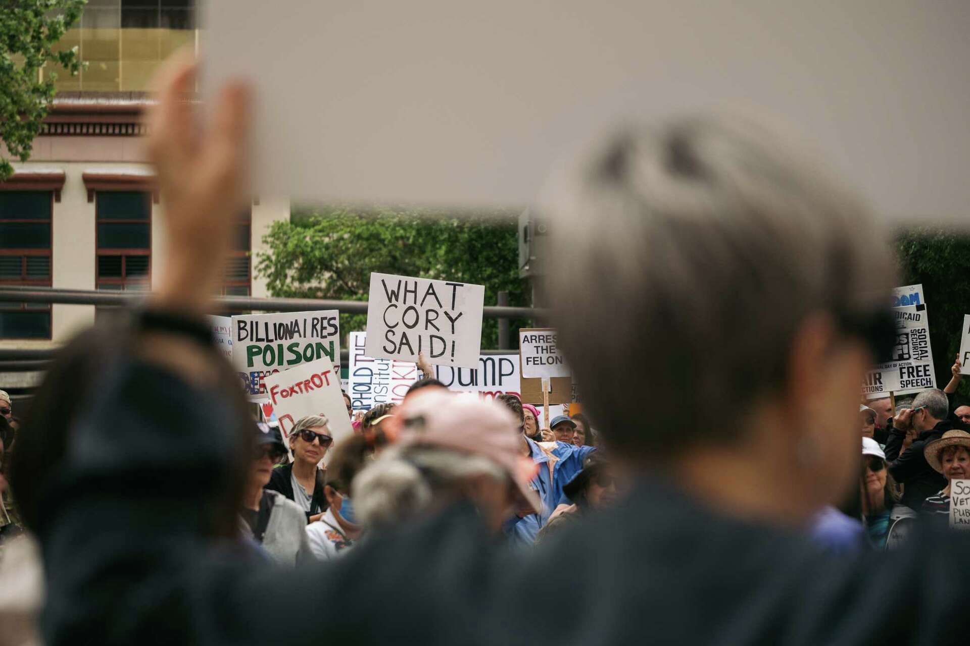 Hundreds march in San Antonio to tell Trump and Musk 'hands off'