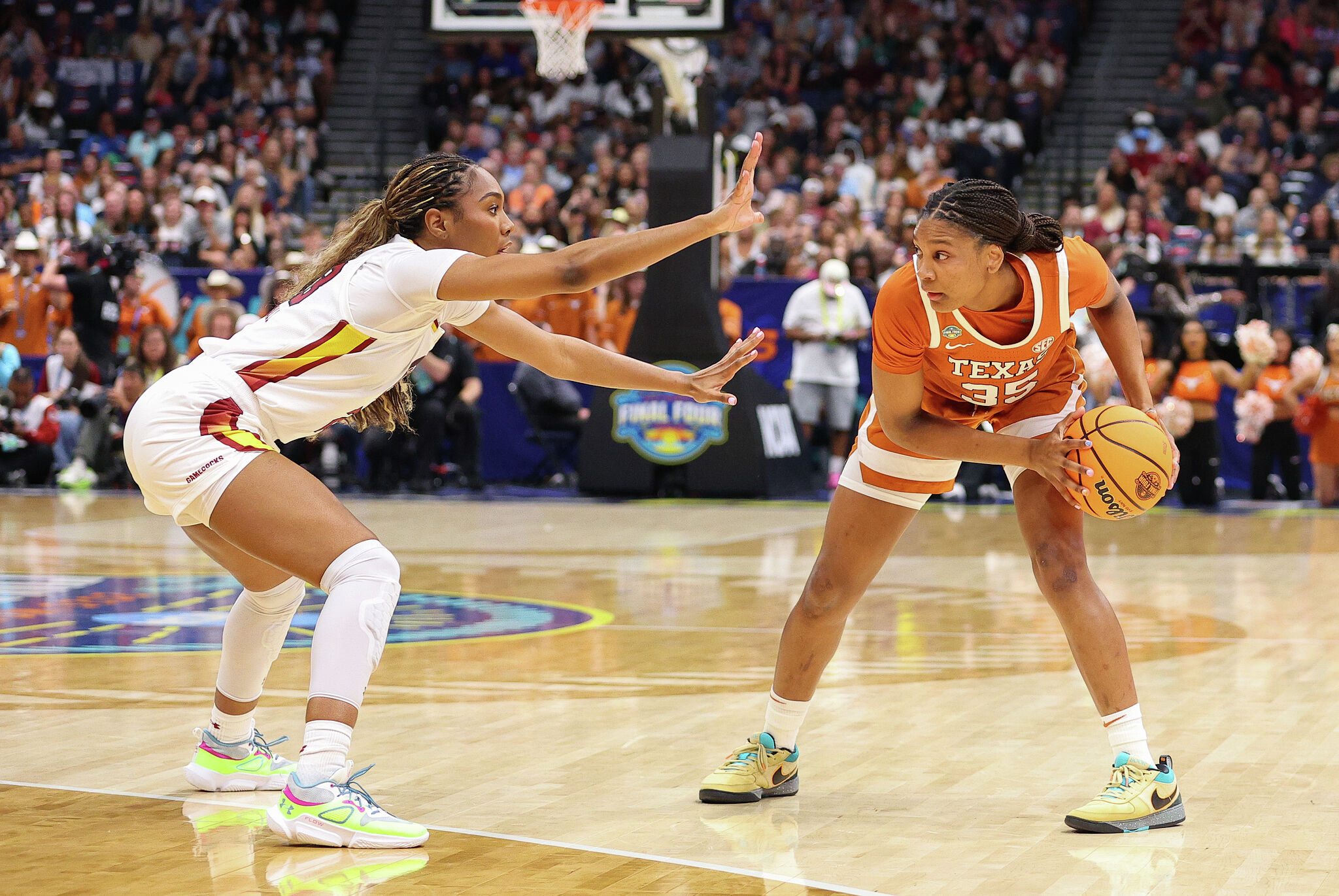 South Carolina's Bree Hall will look to slow UConn's Paige Bueckers