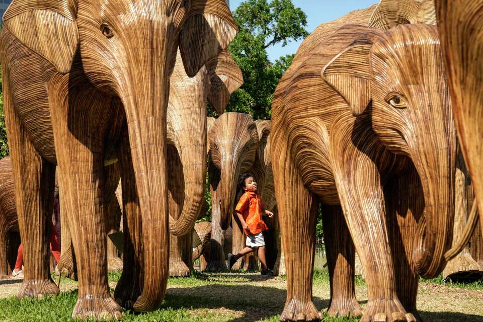 Here's the story behind the 100 elephant sculptures in Hermann Park