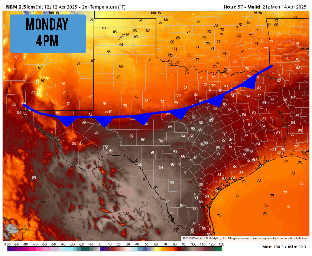 Cold front to slide into Texas Monday. Here’s when temps drop.