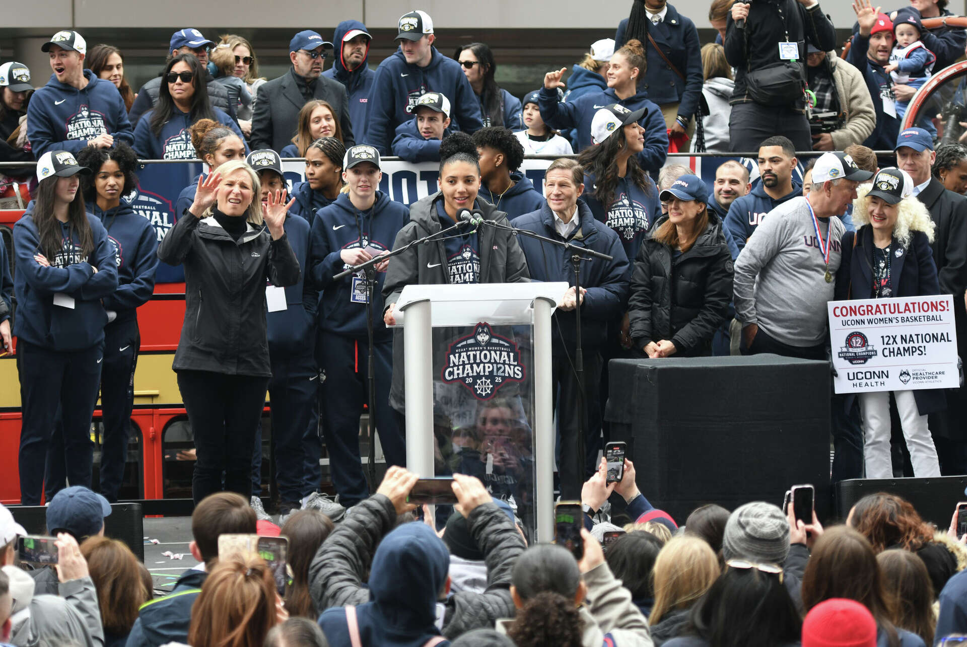 UConn women's basketball fans celebrate NCAA title with parade