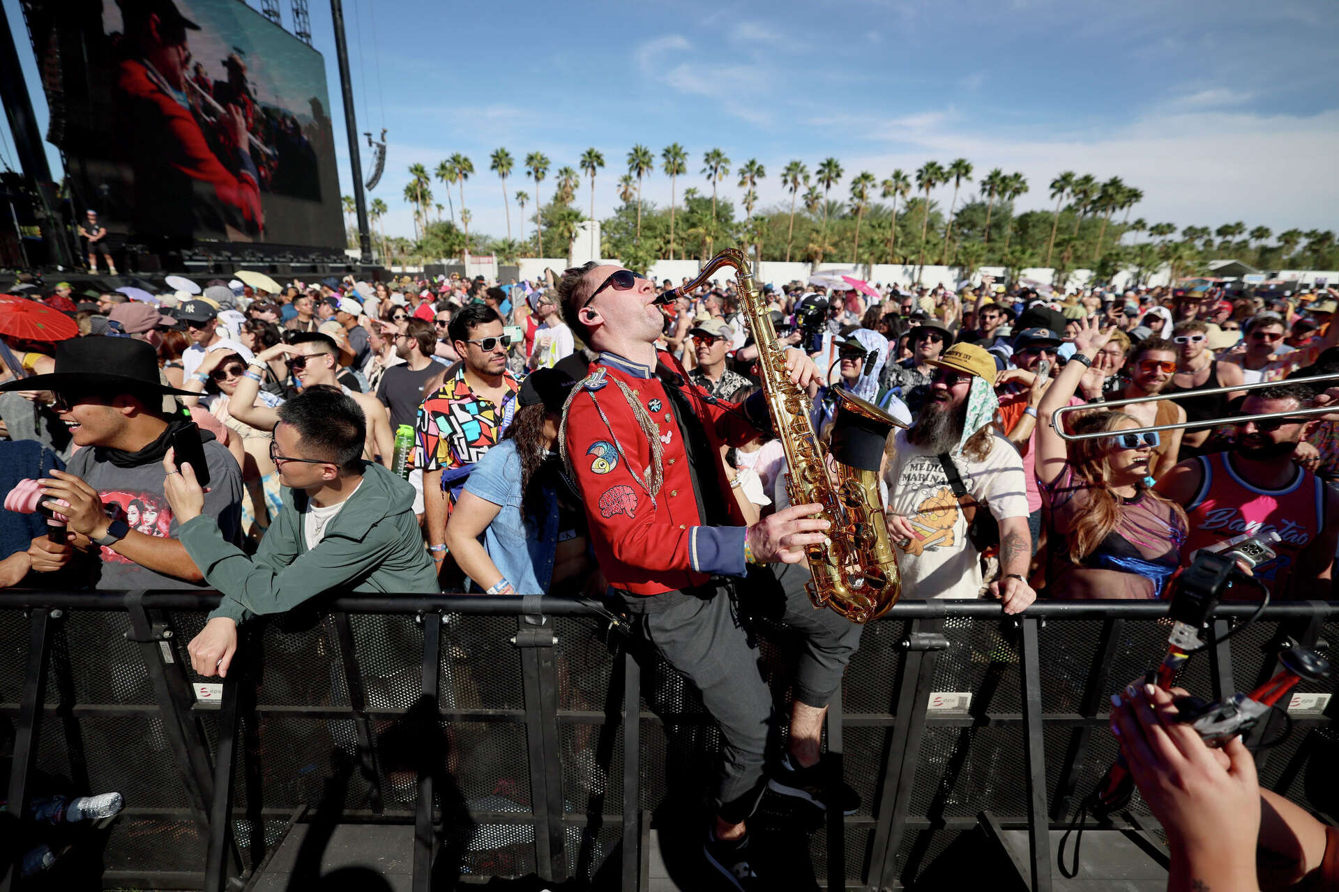 German marching band parades through Coachella, drawing flock of fans