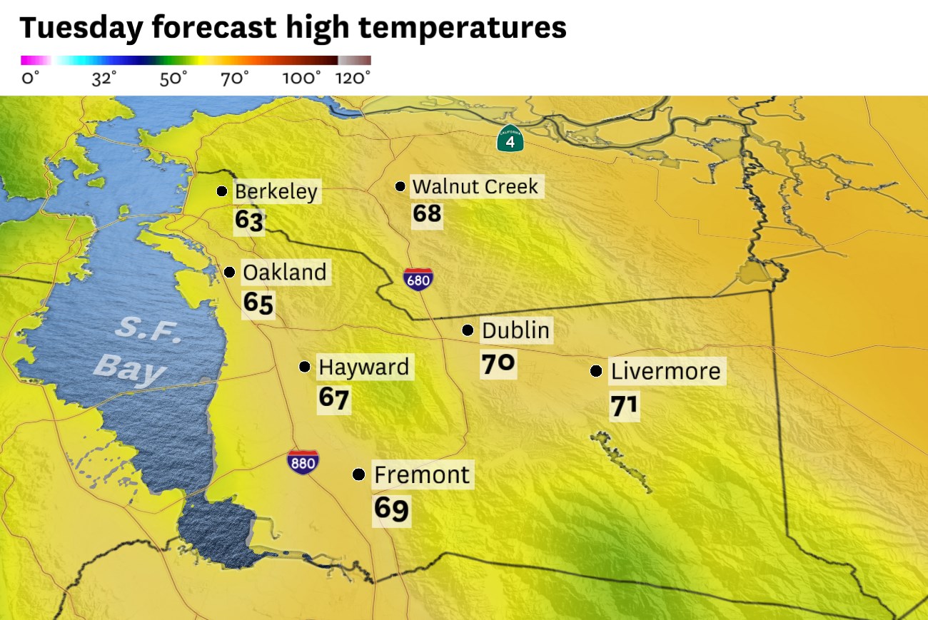 Bay Area temperatures to cool down. Here’s where to expect fog
