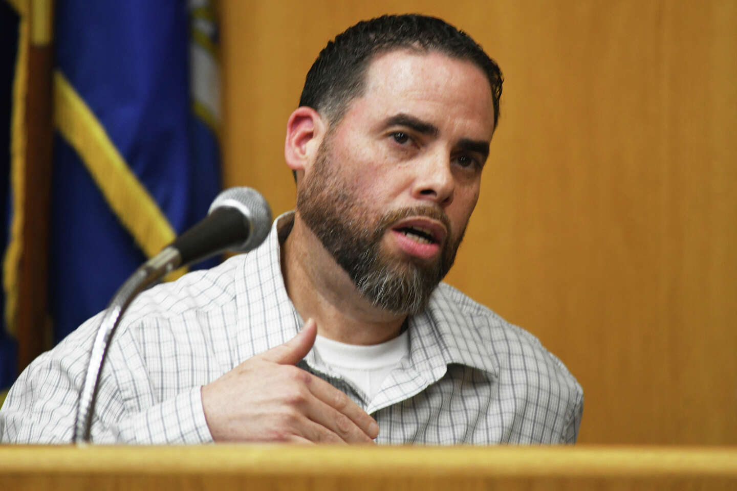 Jose Morales testifies at trial that intruders killed Ansonia mom