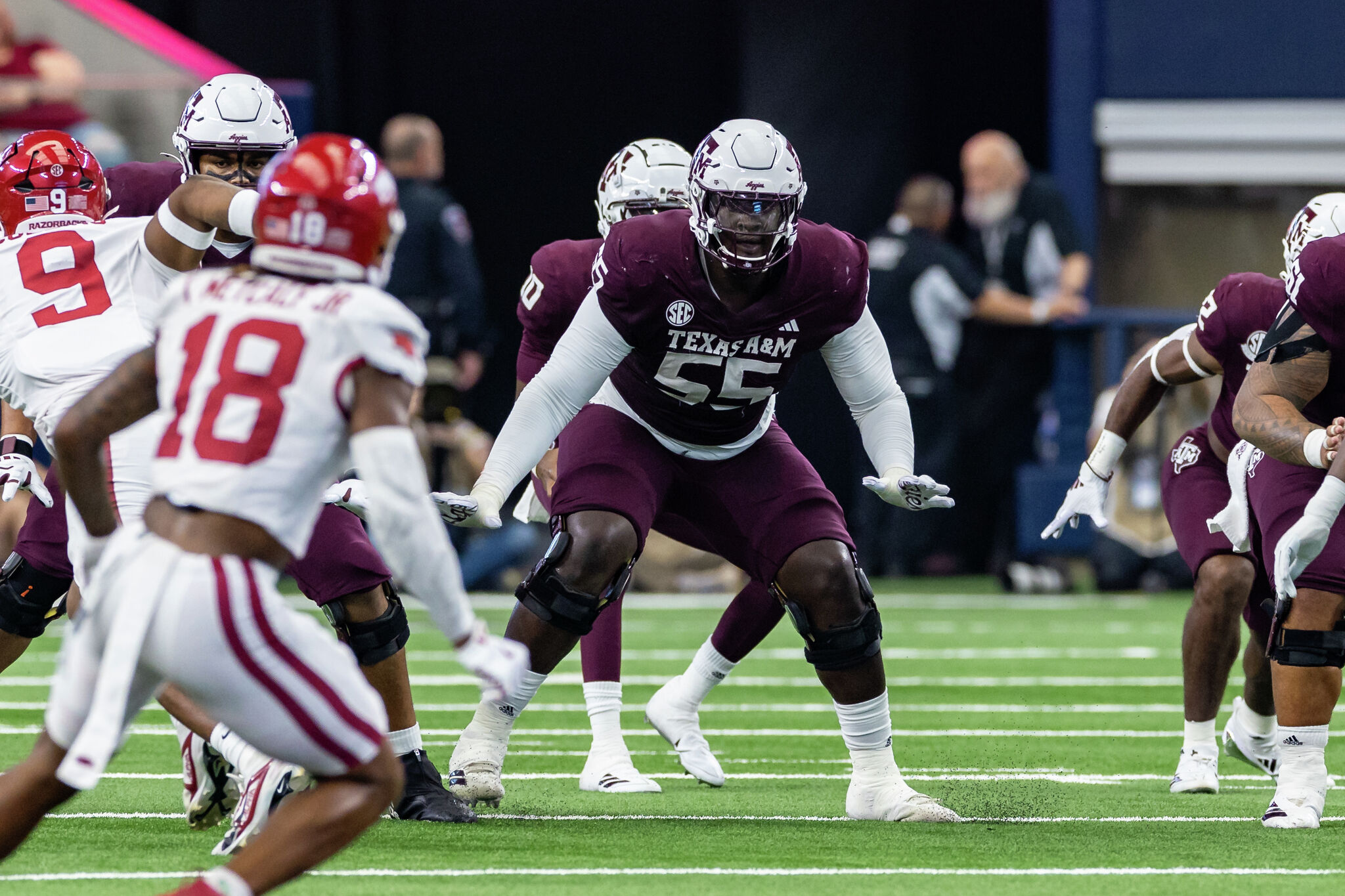 Texas A&M offensive lineman Ar'maj Reed-Adams returns as captain