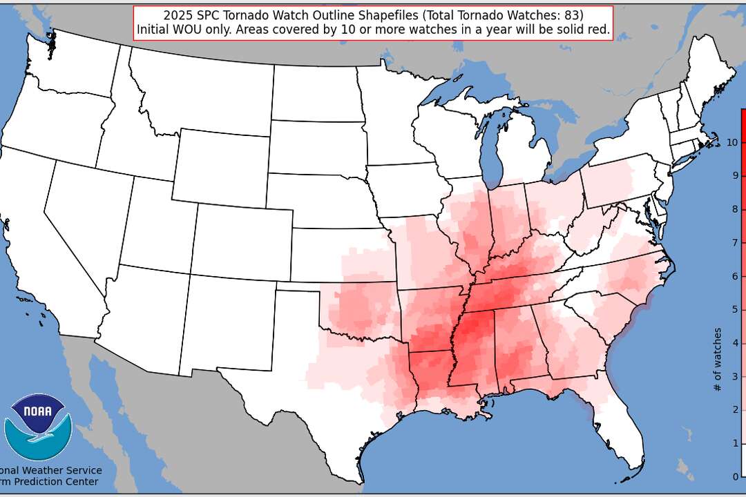 Historic number of tornadoes so far in 2025. How many in Texas?