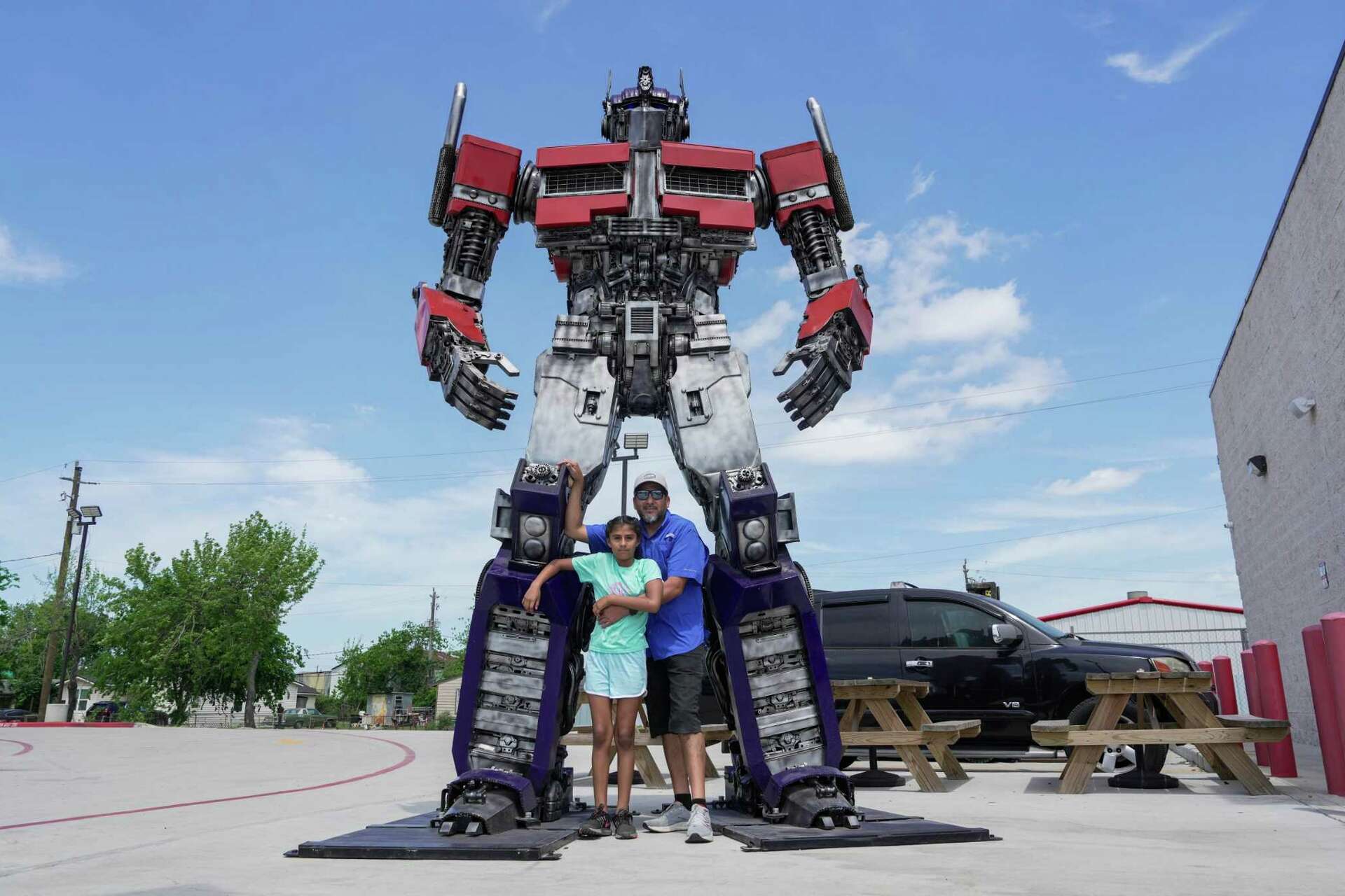 Why is there a giant Optimus Prime at a Houston truck stop?