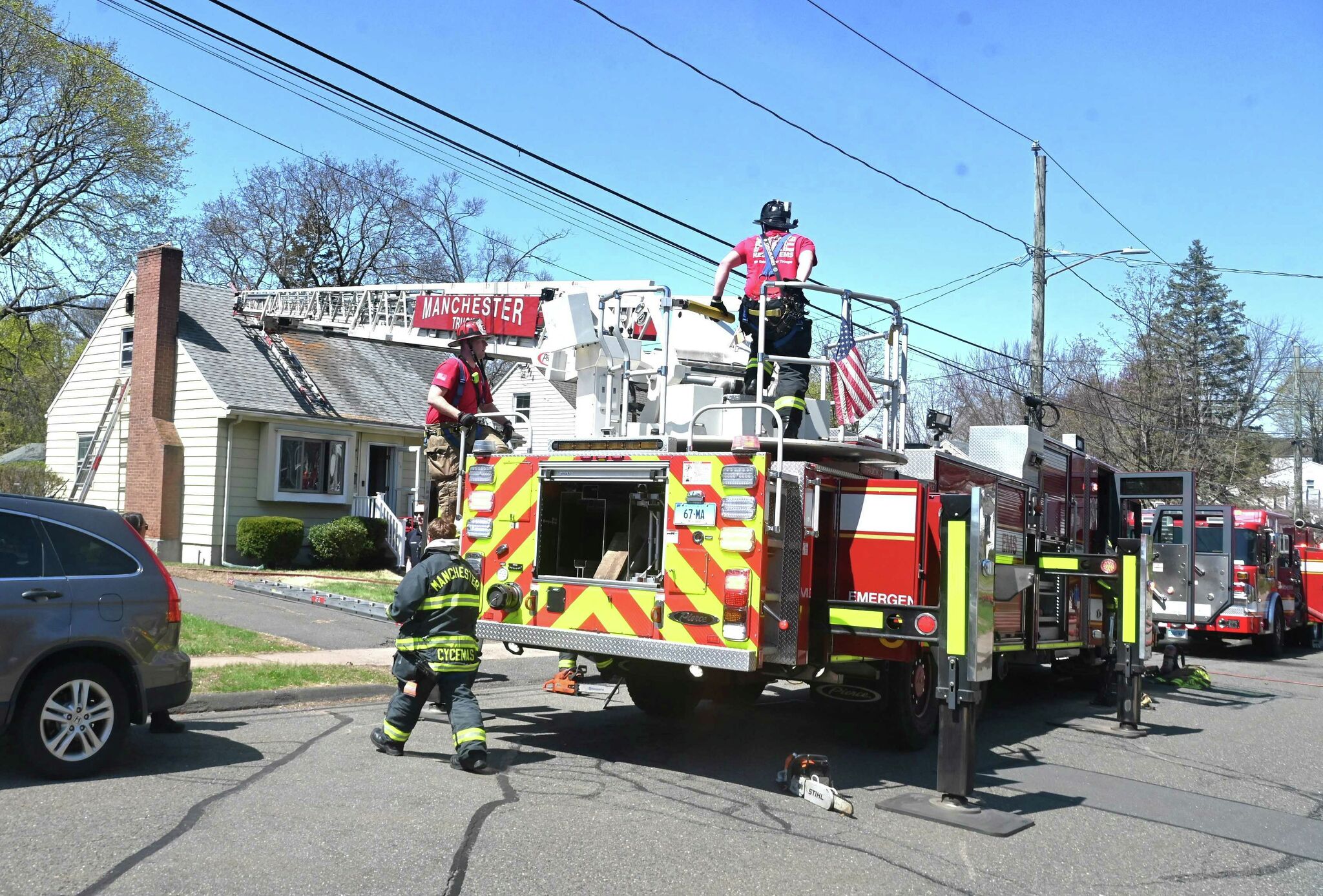 Manchester firefighters battle blaze at Branford St. home, chief says