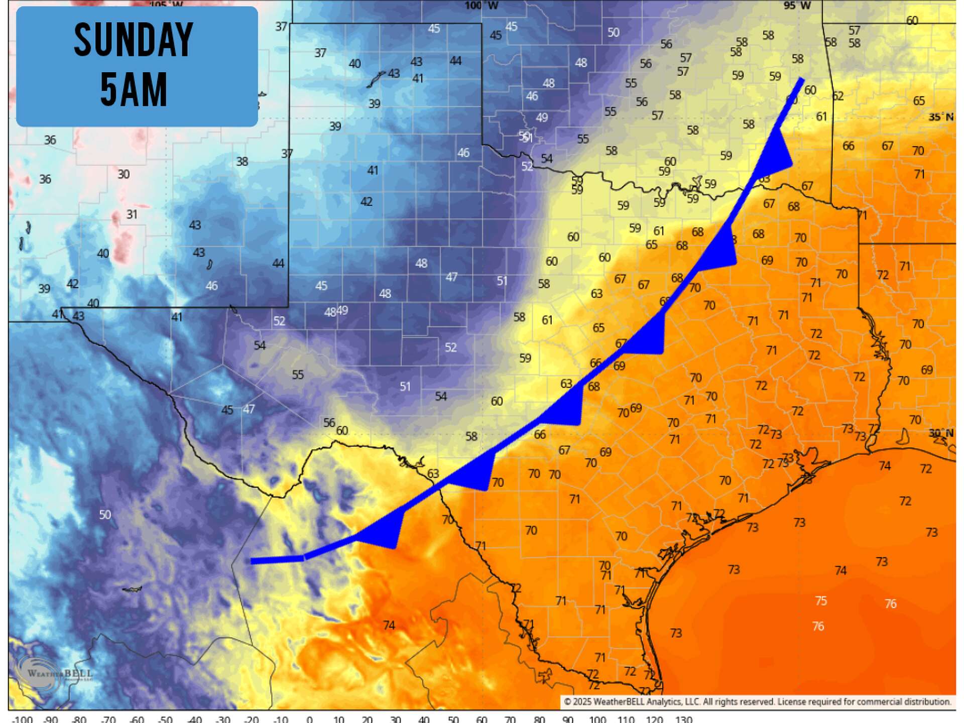 Cold front aiming at South Texas Sunday. Here’s what to expect.