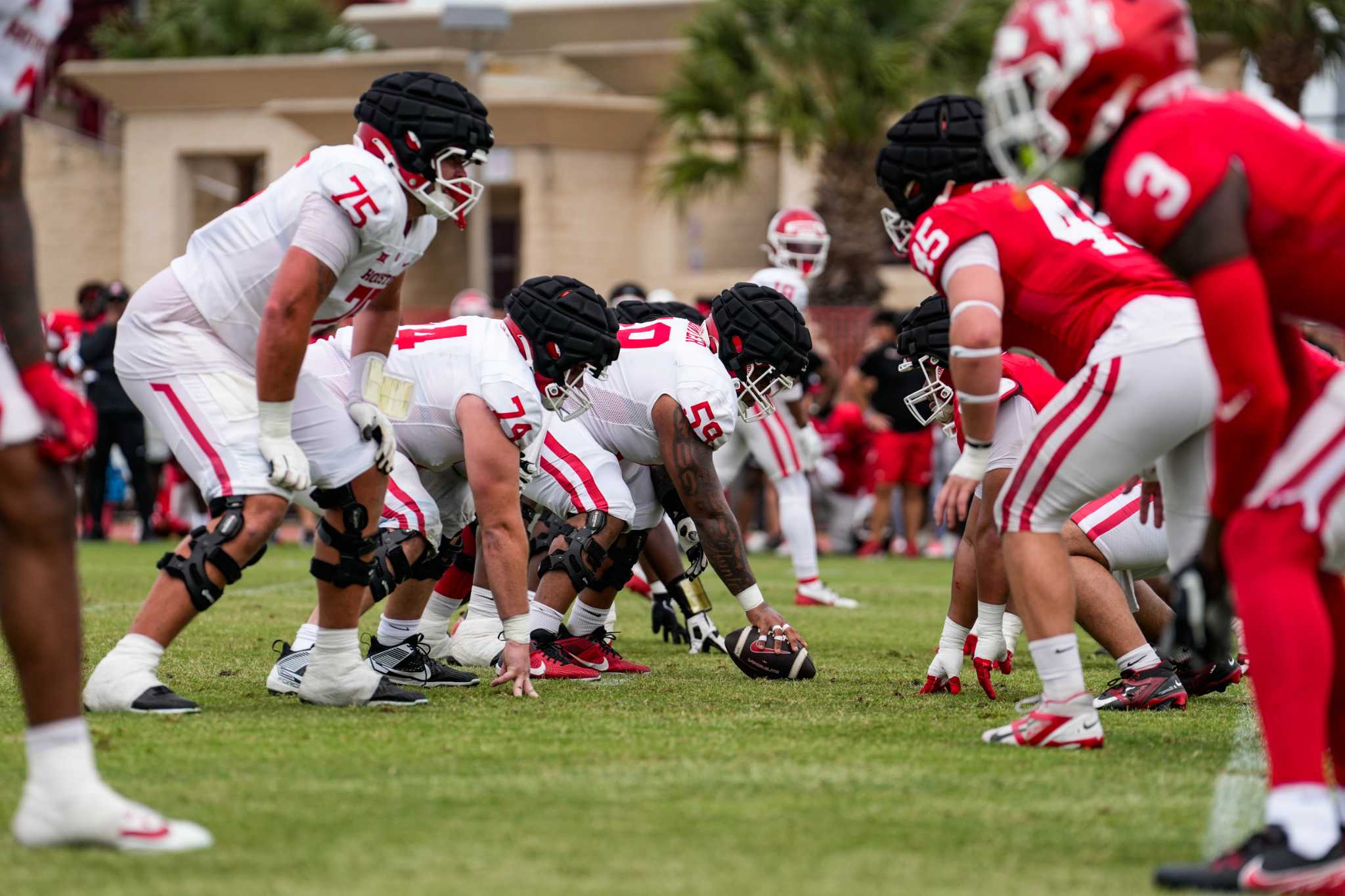 UH offensive line shows a 'night and day' difference in offseason
