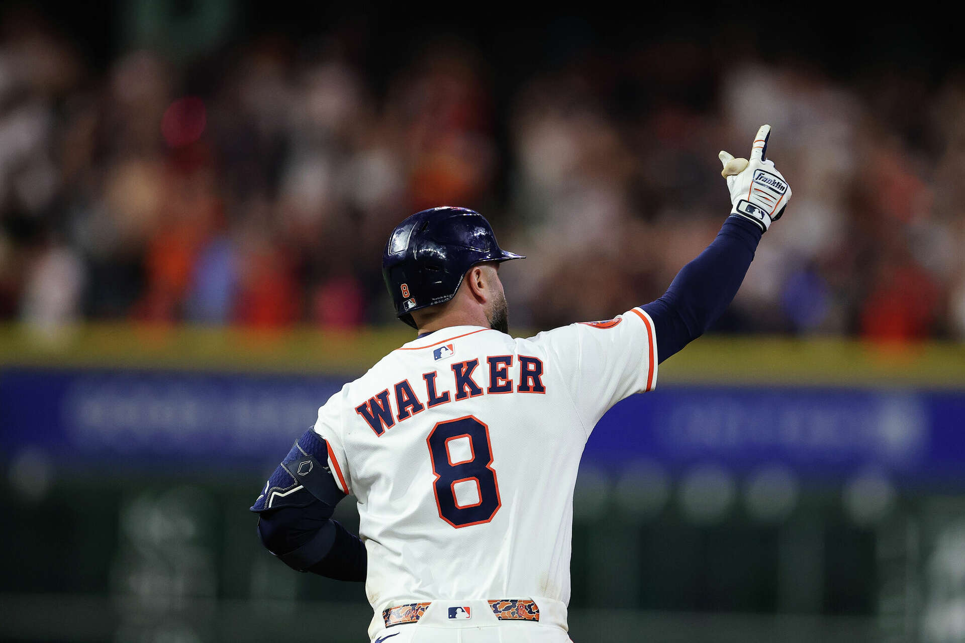 Houston Astros' Christian Walker delivers a big swing