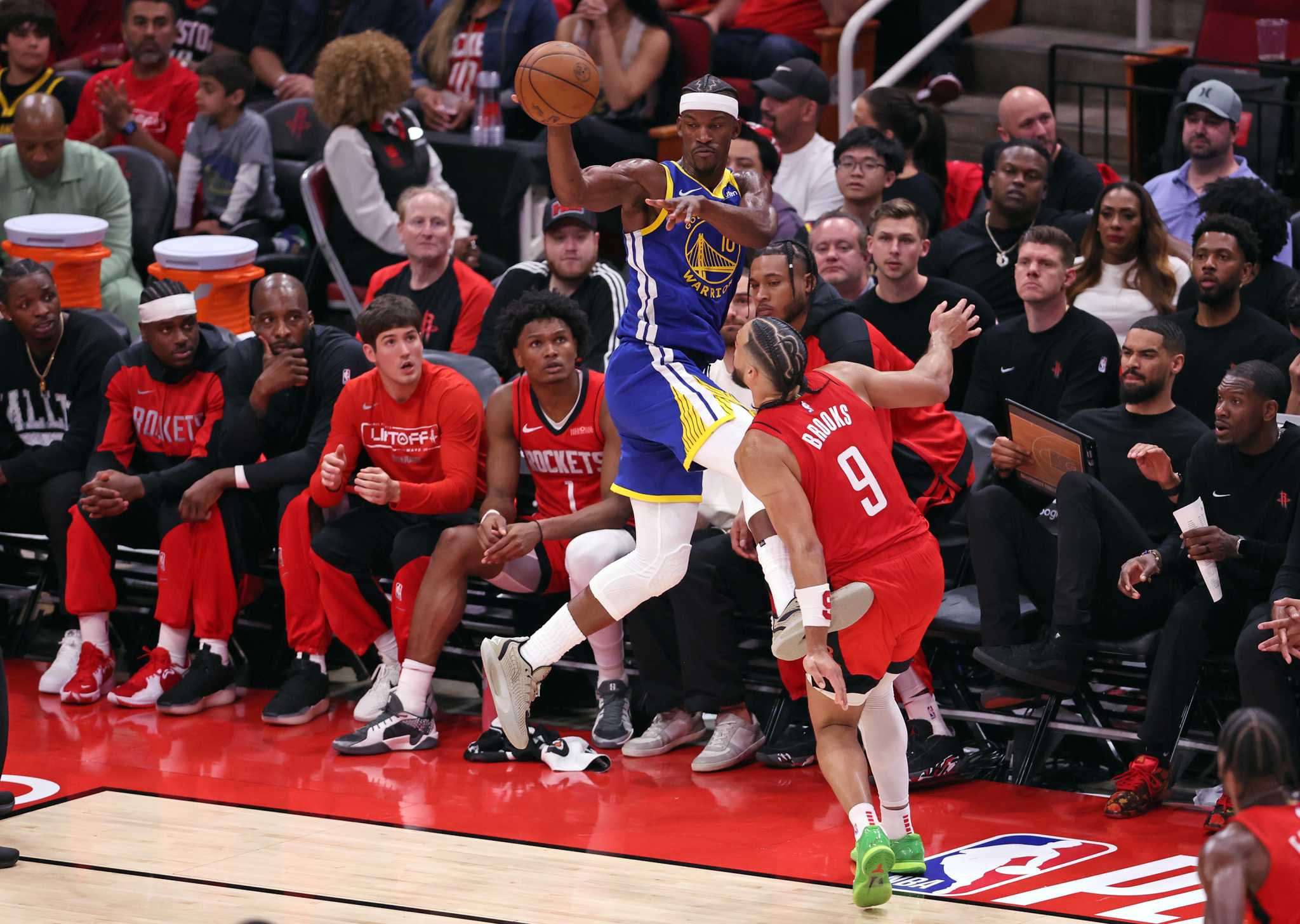 ‘Playoff Jimmy’ drives Warriors to gritty opening victory over Rockets