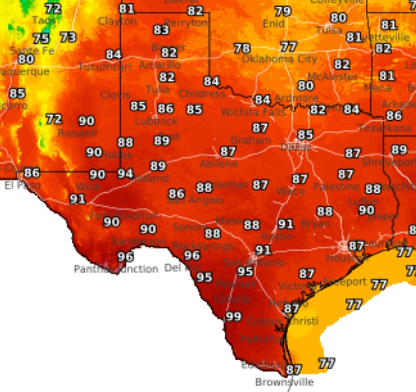 Thunderstorms and warmer temperatures in Laredo forecast from NWS
