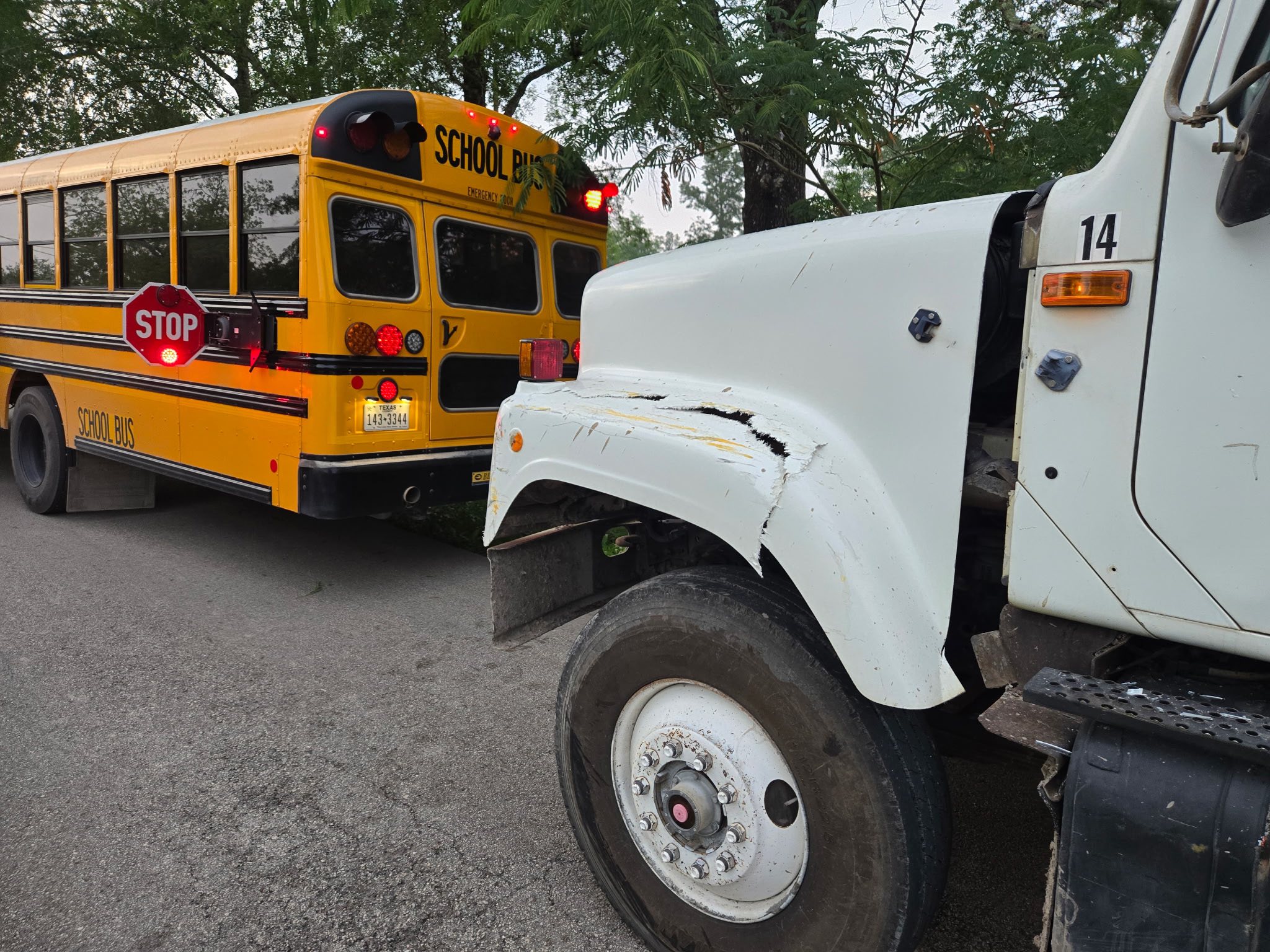 Buna school bus crash with dump truck leaves no injuries