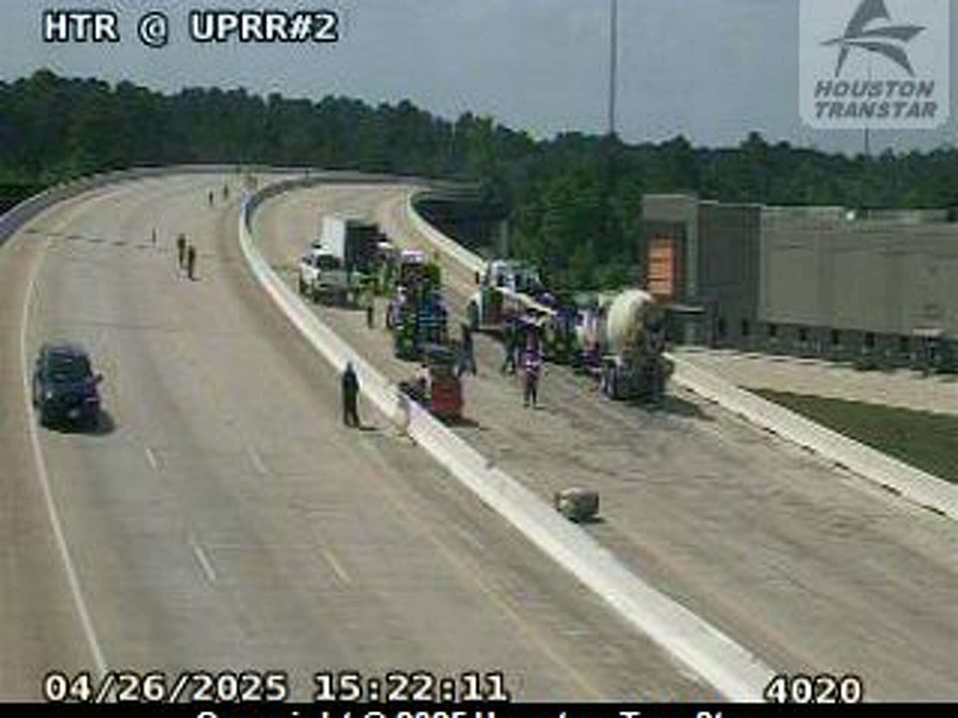 Hardy Toll Road Northbound closed due to hazmat spill, crash at Rankin