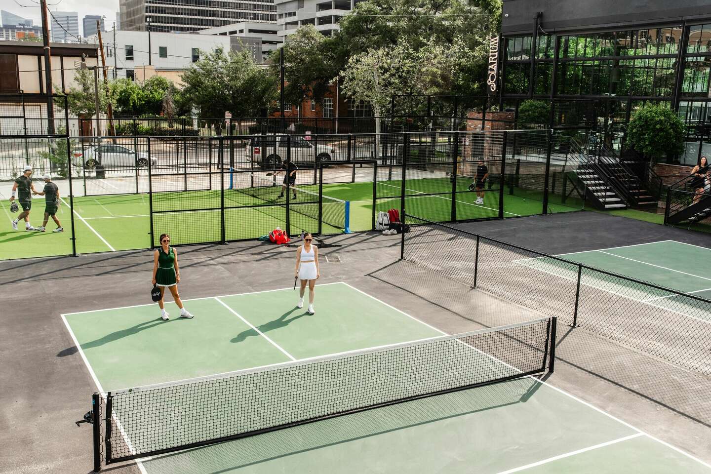 Solarium, a pickleball and padel restaurant, opens in Midtown Houston