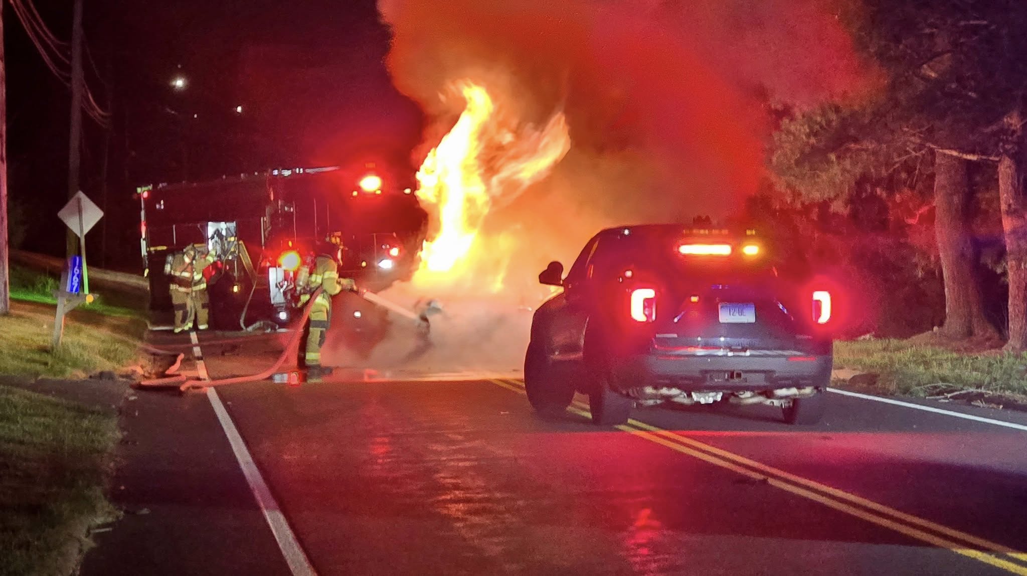 Driver hurt in fiery Berlin crash on Chamberlain Highway: Officials