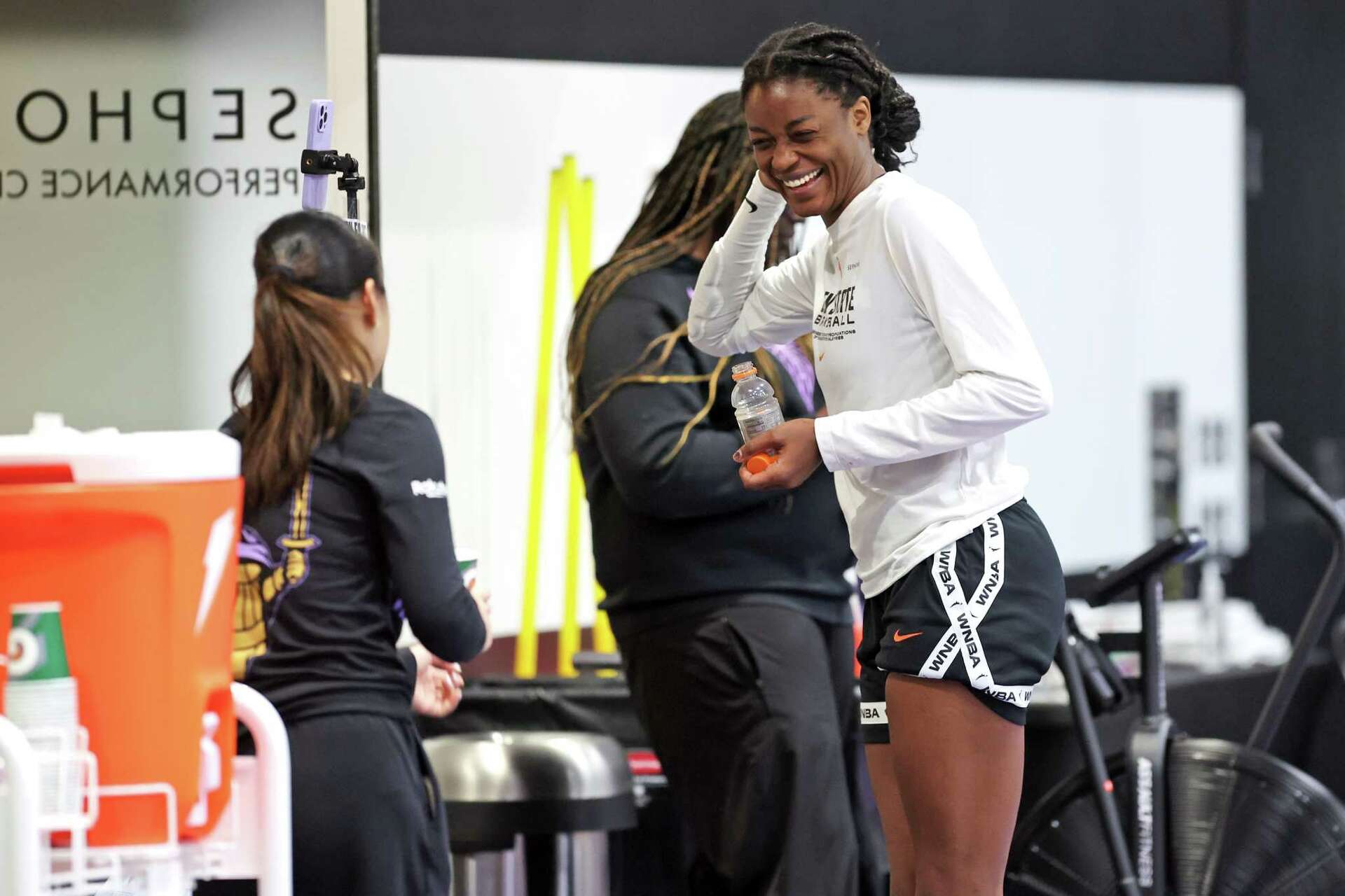 Temi Fagbenle’s shot only 18 WNBA 3s, but Valkyries pushing her range