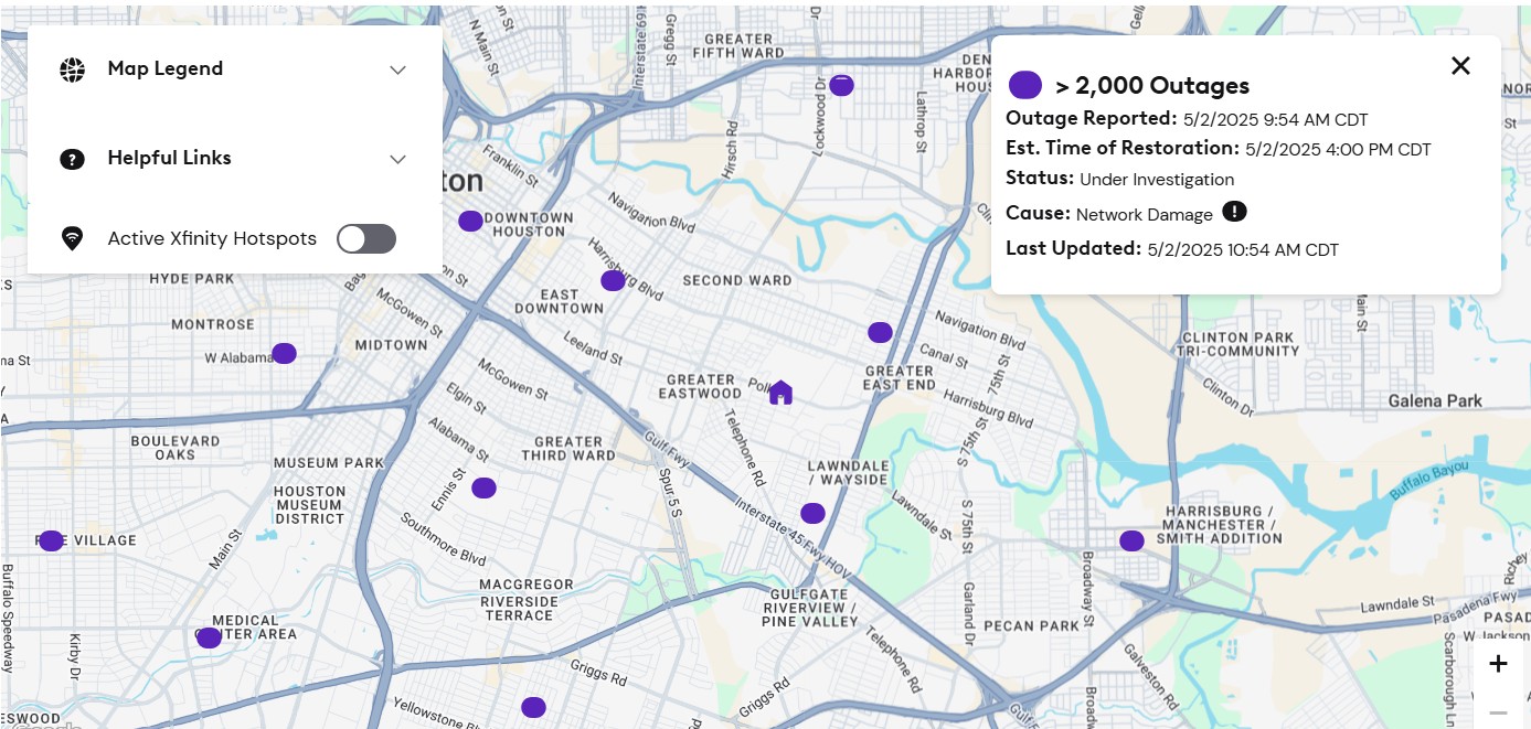 Large Xfinity outage reported in Houston, fiber line vandalism blamed