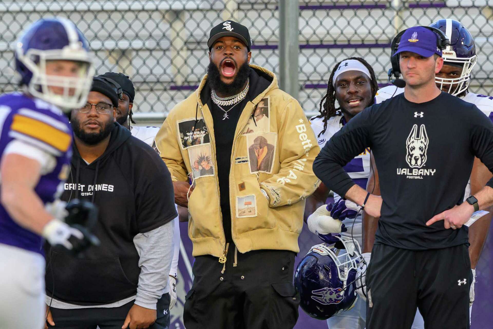 Jared Verse makes appearance at UAlbany football Spring Game