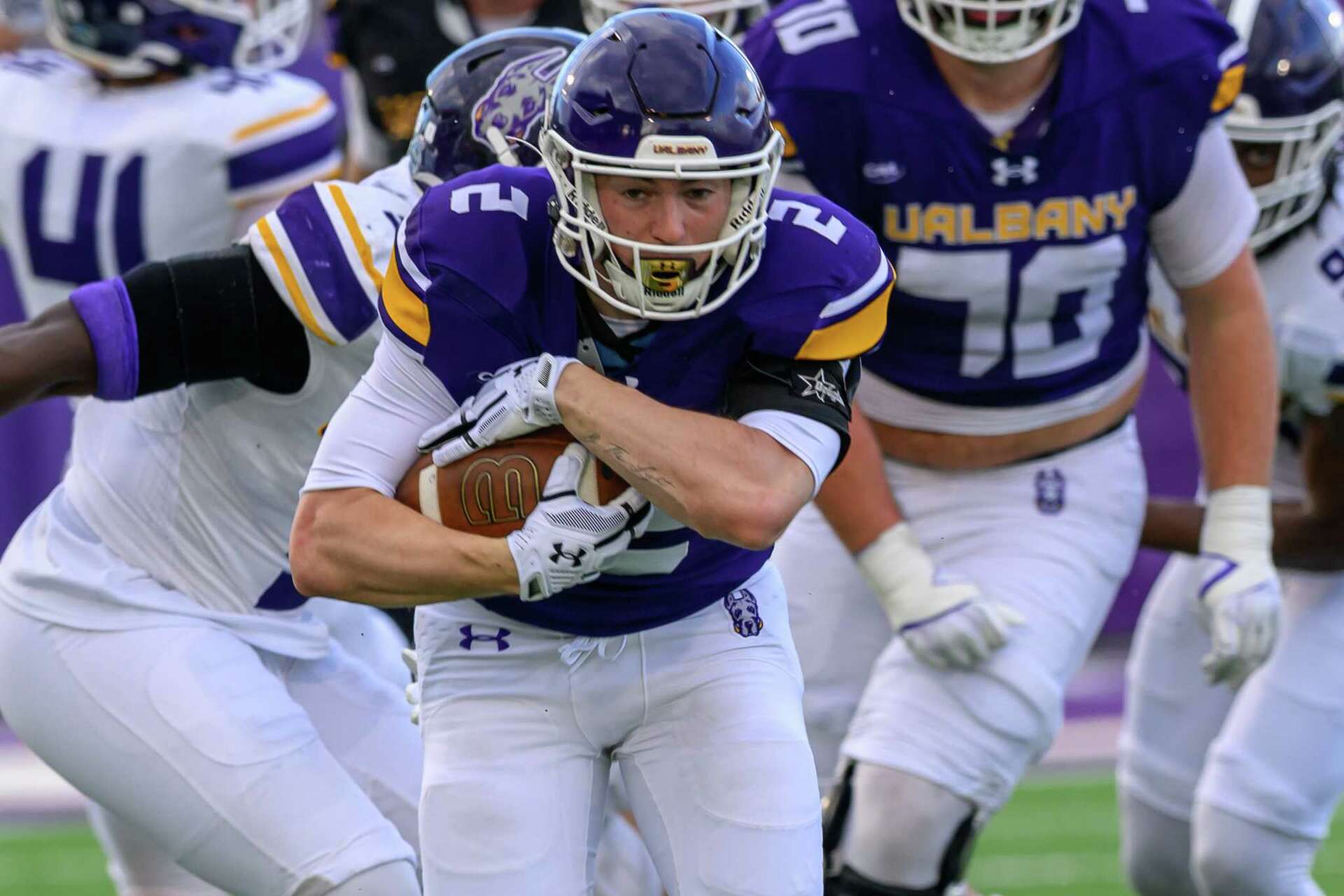 Jared Verse makes appearance at UAlbany football Spring Game