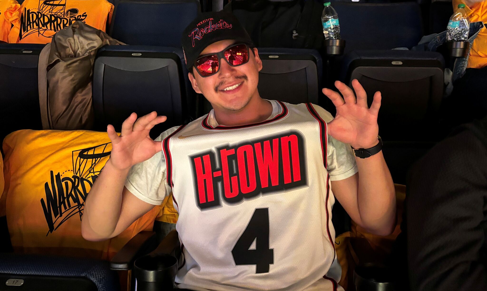 Rockets fan from Alaska shows love for Houston at Game 6 vs. Warriors