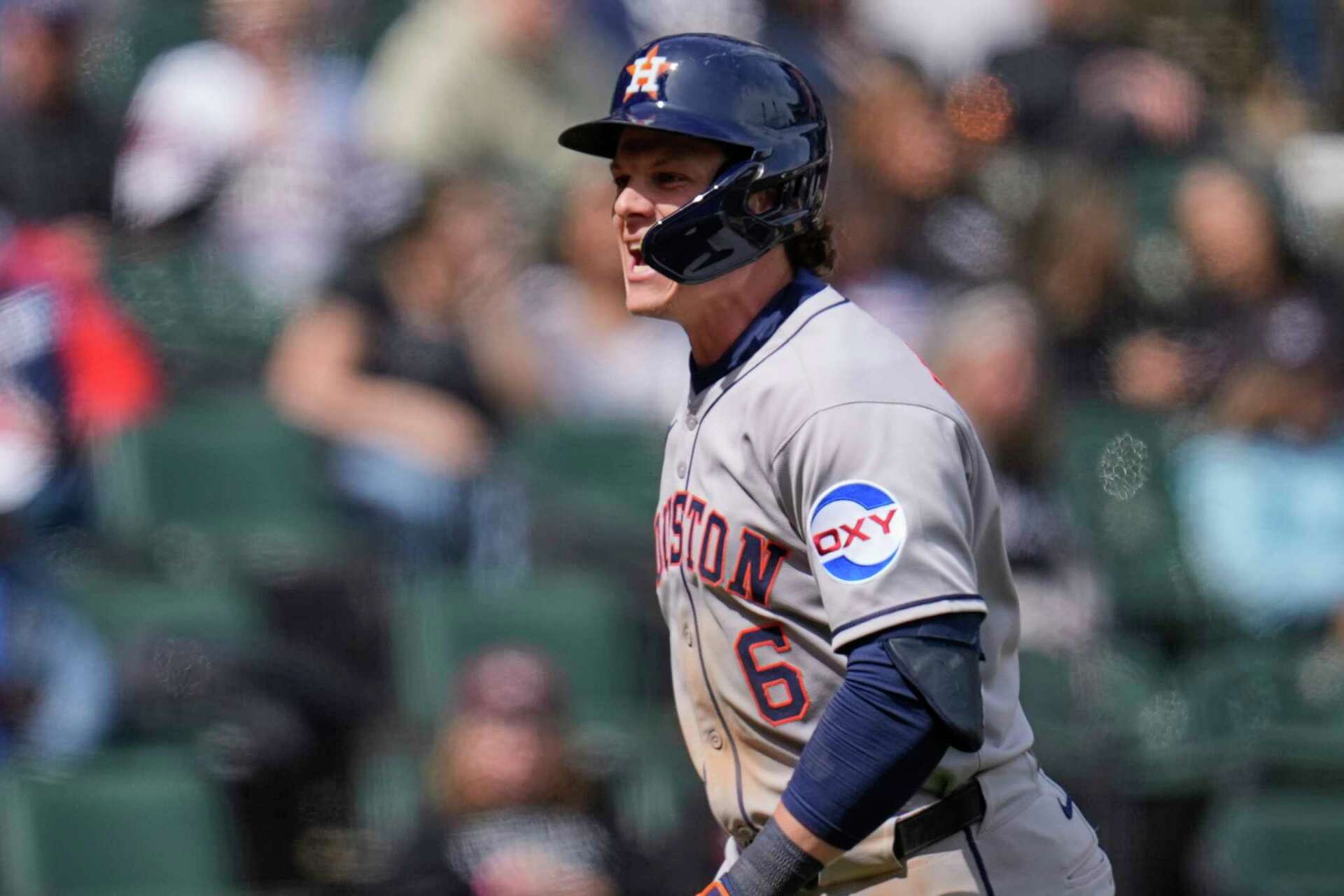 Houston Astros' Jake Meyers enjoys a career day