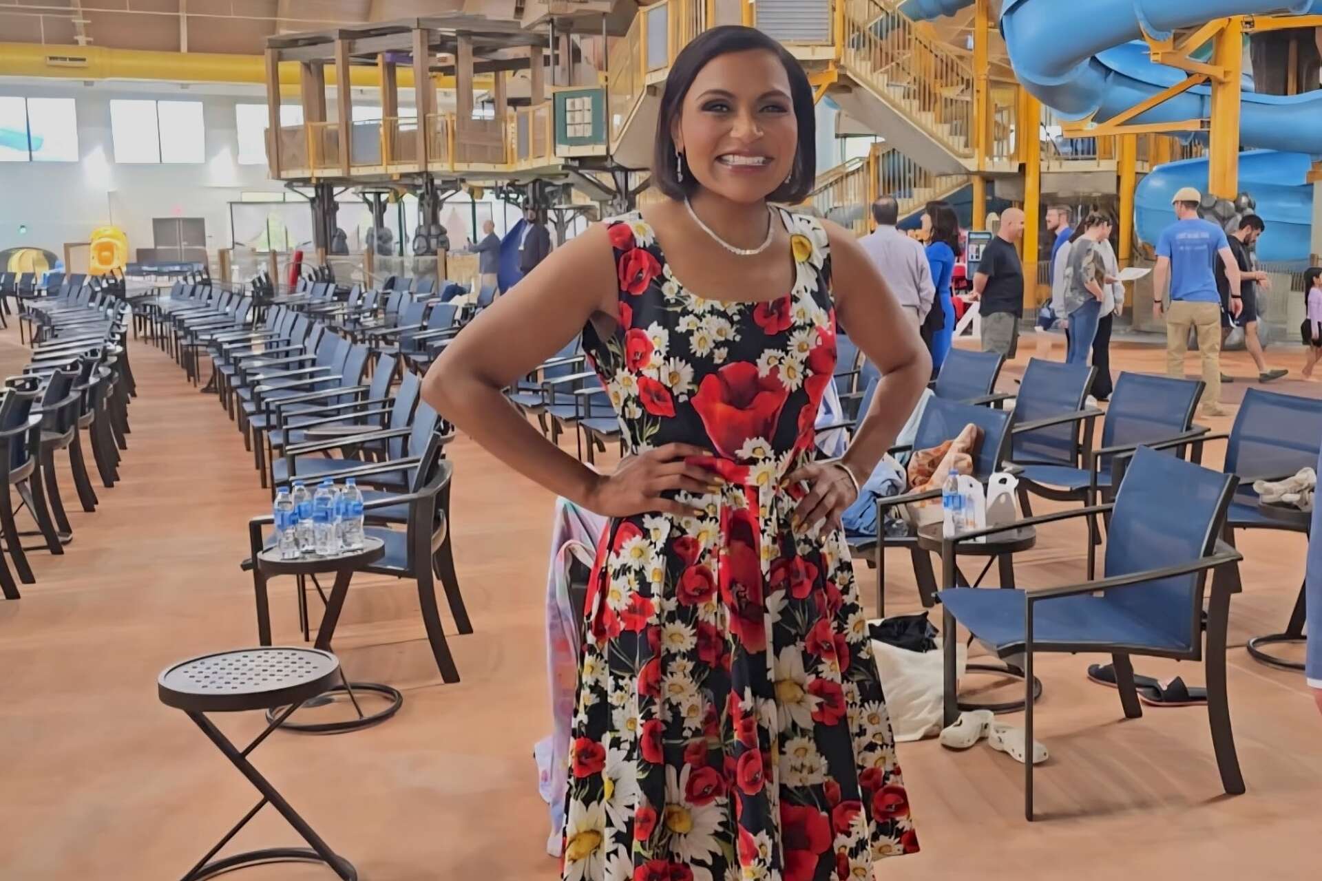 Mindy Kaling rode waterslides at Great Wolf Lodge grand opening in CT
